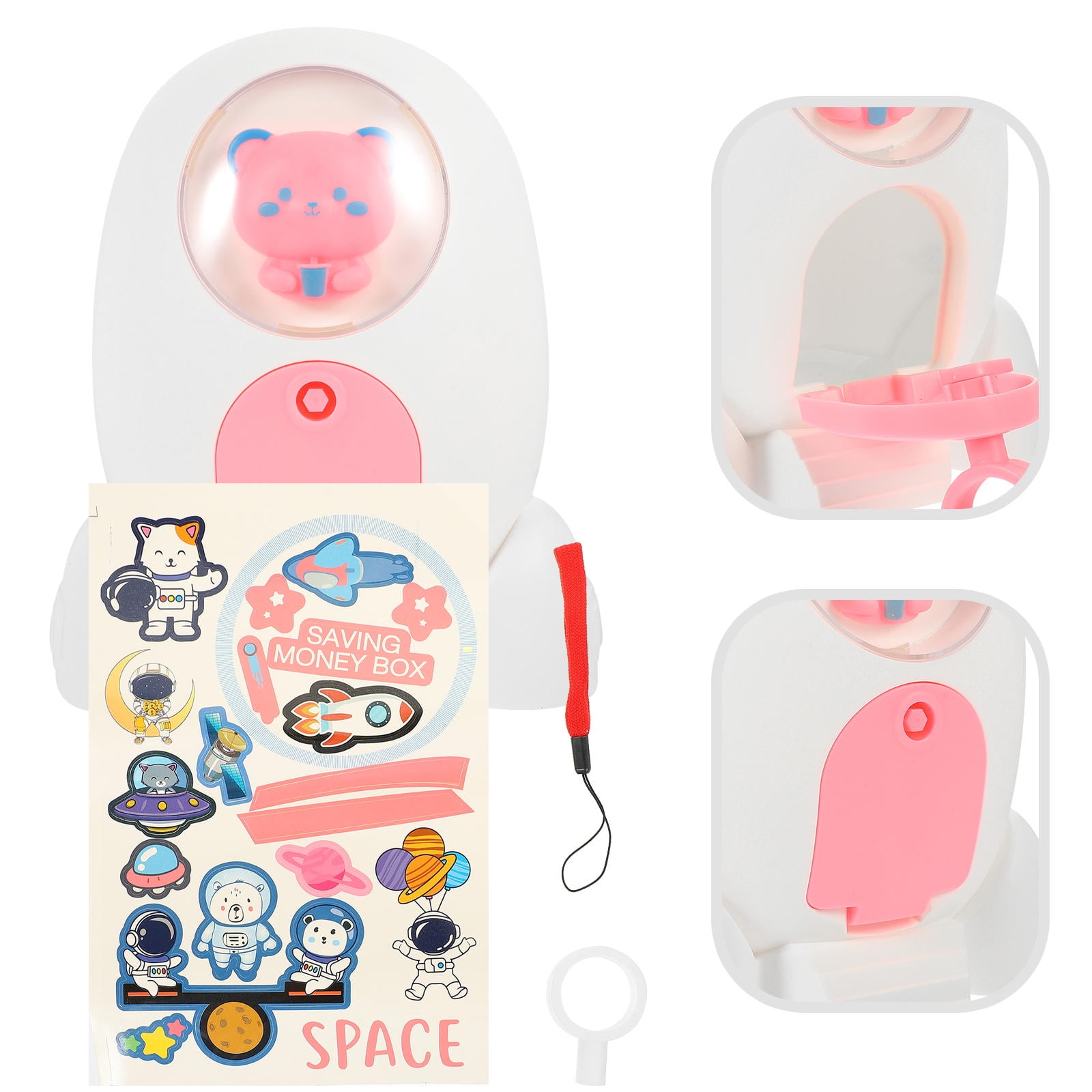 HONMEET White Rocket Bank Coin Storage Box with Adorable Shape for Room ...