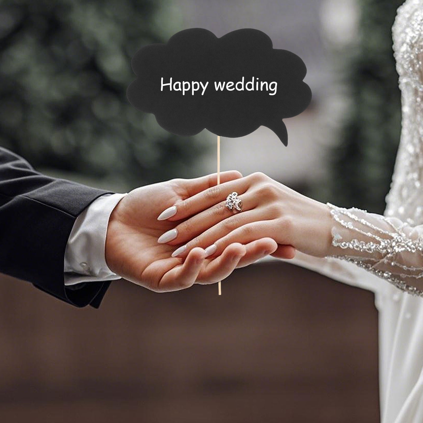 HONMEET DIY Wedding Photo Props Black Paper Lightweight and Creative ...