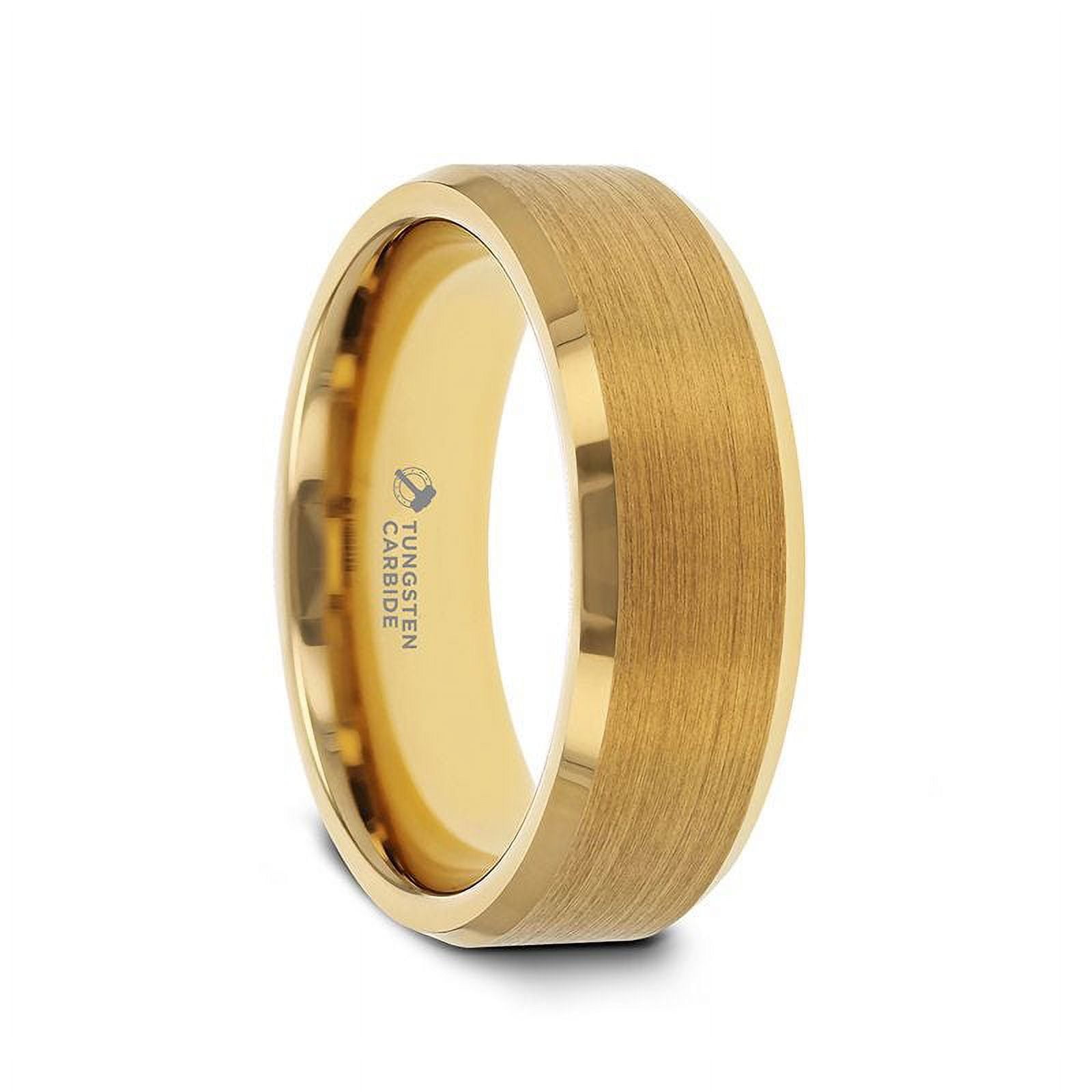 HONOR Tungsten Men Wedding Ring Gold Plated Band Matte Finish Polished ...