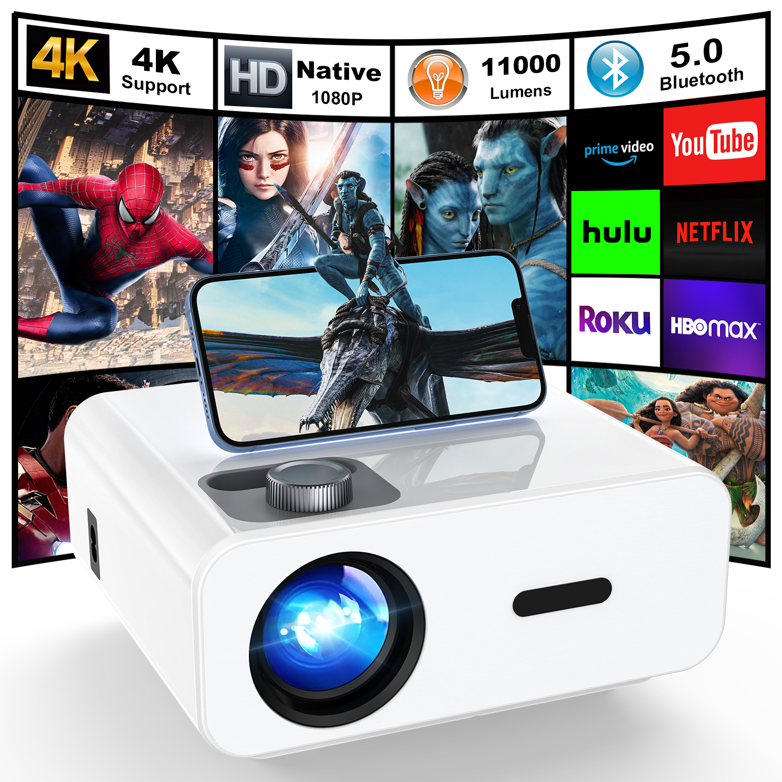 Ematic EPJ590WH - LCD projector - portable - 45 lumens - 800 x 480 - 15 ...