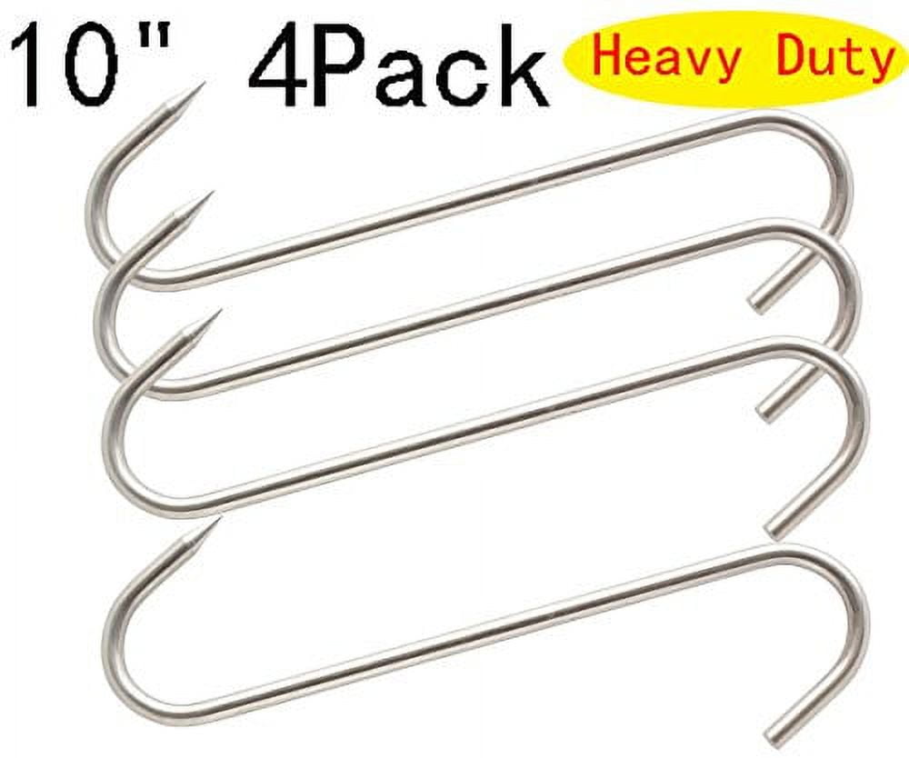 HONSHEN 10" Meat Hook Heavy Duty S-Hooks Stainless Steel Meat ...