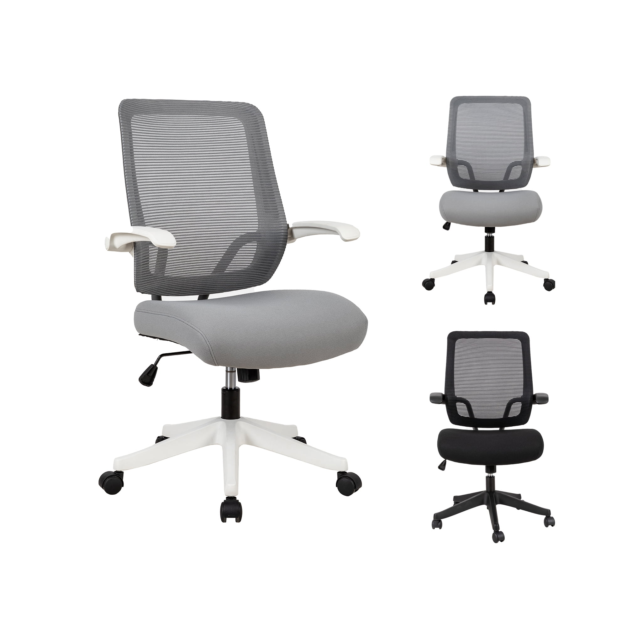Welax Mesh Office Chair, Mid Back Computer Swivel Desk Chair with Flip ...