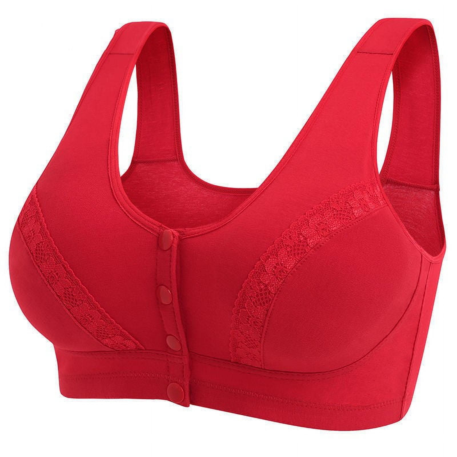 HONVEIO Bras for Women 3PcWomen's Underwire Comfy Pure Cotton Plus Lace Thin Front Buckle Side ...