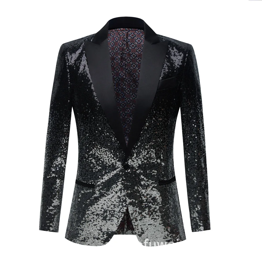 HOO 2024 Men's Gradient Sequin Color Matching Casual blazer New ...