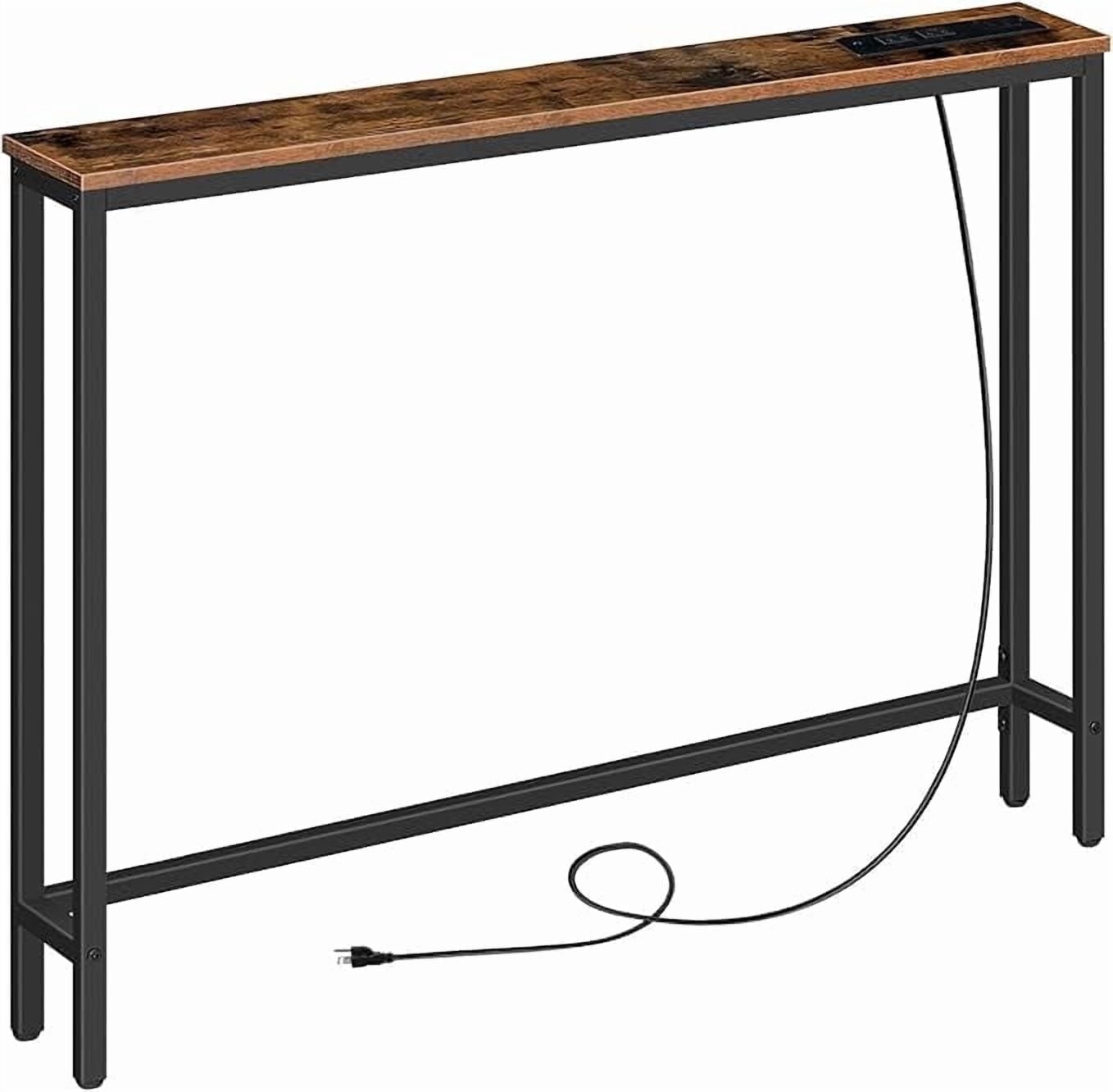 HOOBRO 39.4" Skinny Console Table with Power Outlet, 5.9" Behind Couch ...