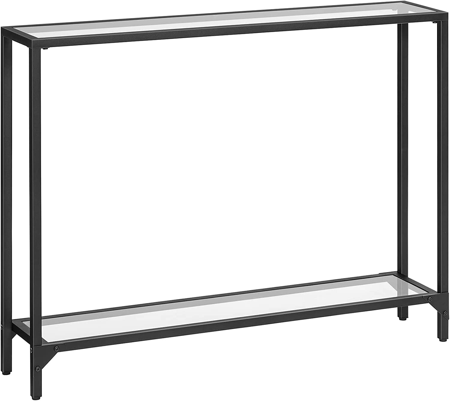 HOOBRO 39.4" Tempered Glass Console Table Foyer Living Room Hallway ...