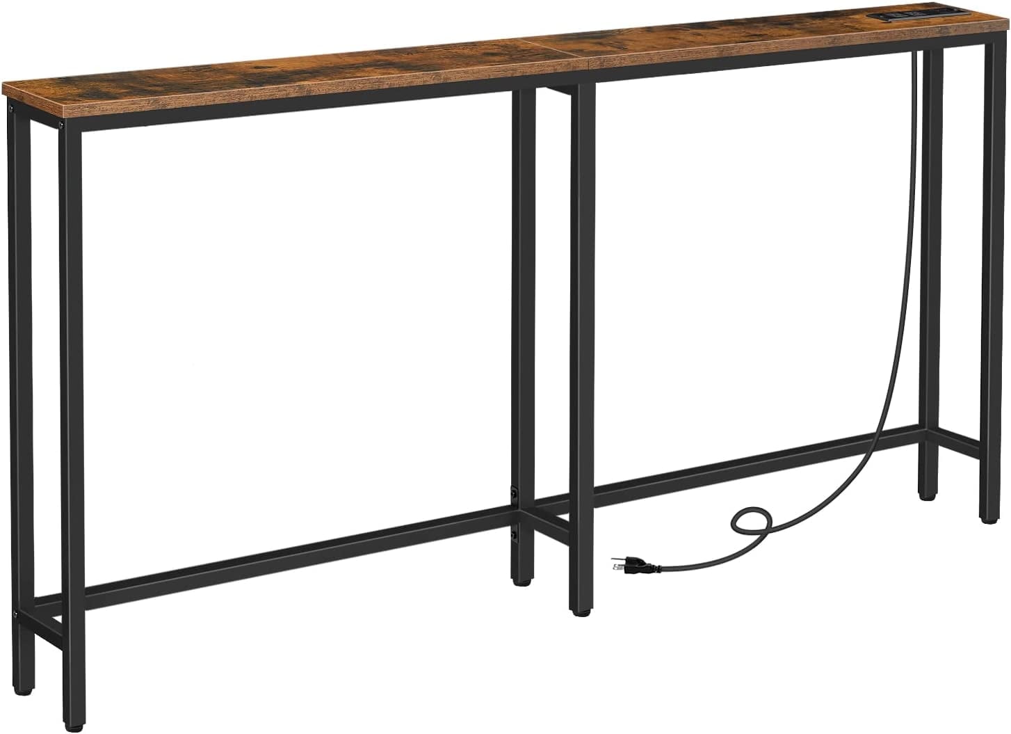 HOOBRO 5.9" Skinny Console Table with Charging Station, 63" Narrow ...