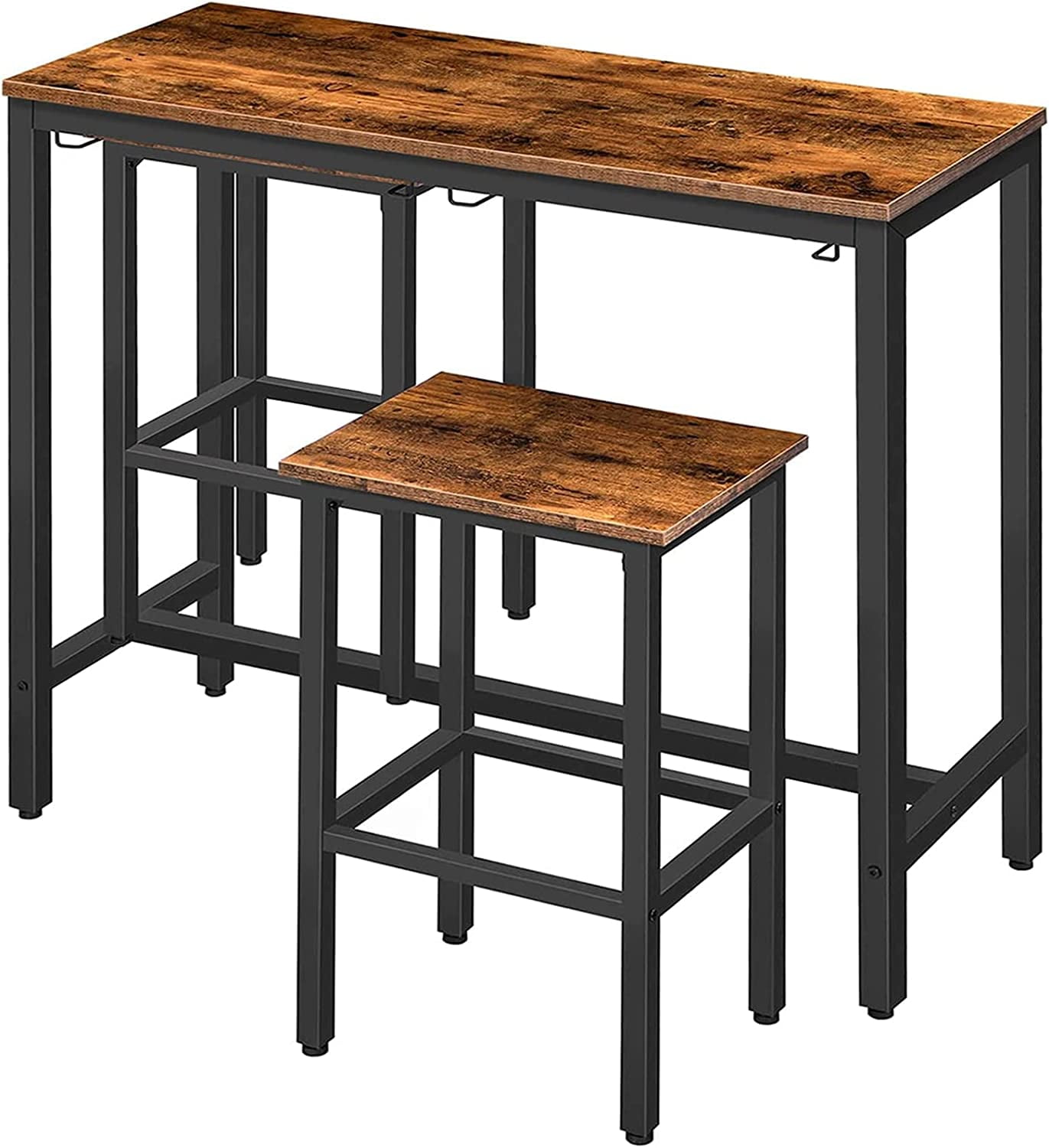HOOBRO Bar Table Set, Pub Tables Bar Height with Stools Set of 2, Bar ...