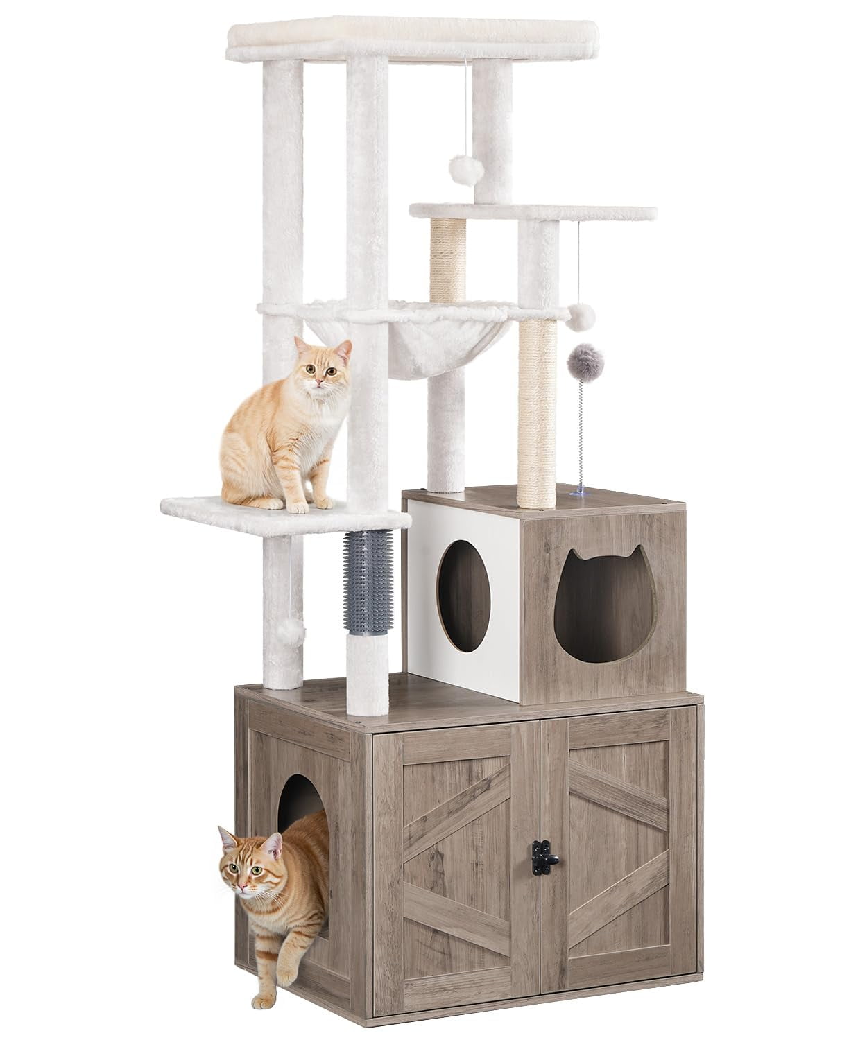 HOOBRO Cat Tree with Litter Box Enclosure, Tall Cat Tower for Indoor ...