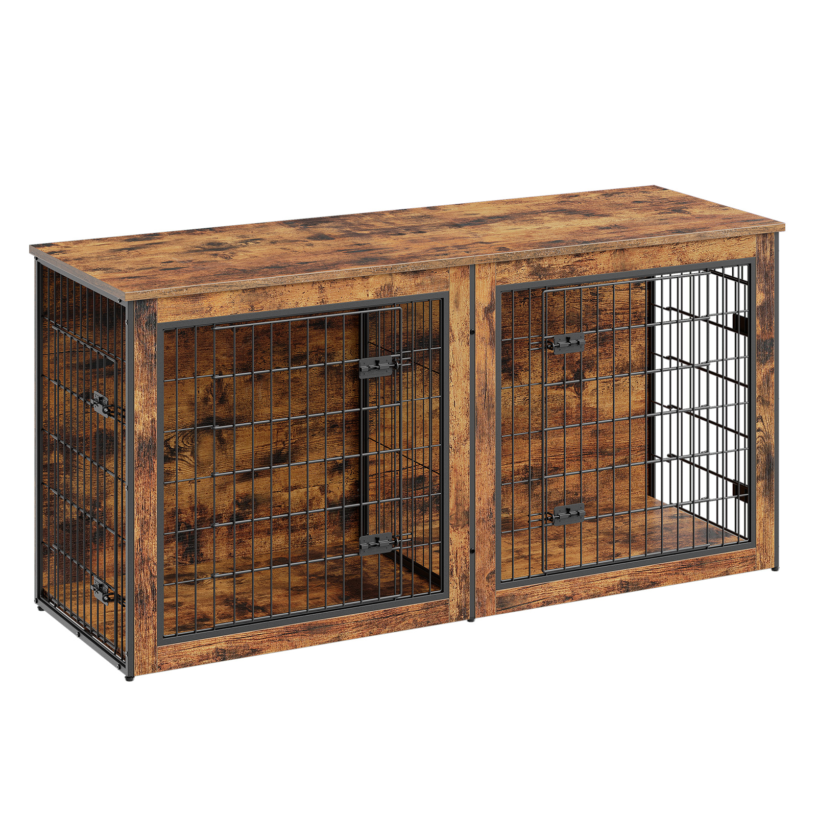 HOOBRO Dog Crate Furniture for 2 Dogs, 63" Large Double Dog Crate ...