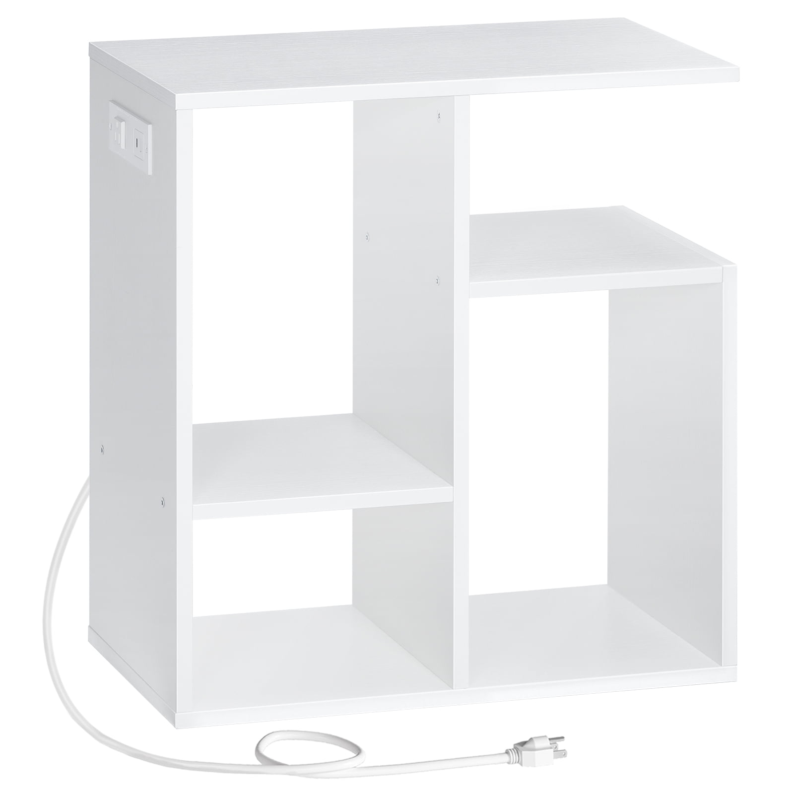 HOOBRO Narrow End Table with Charging Station, Side Table with Power ...