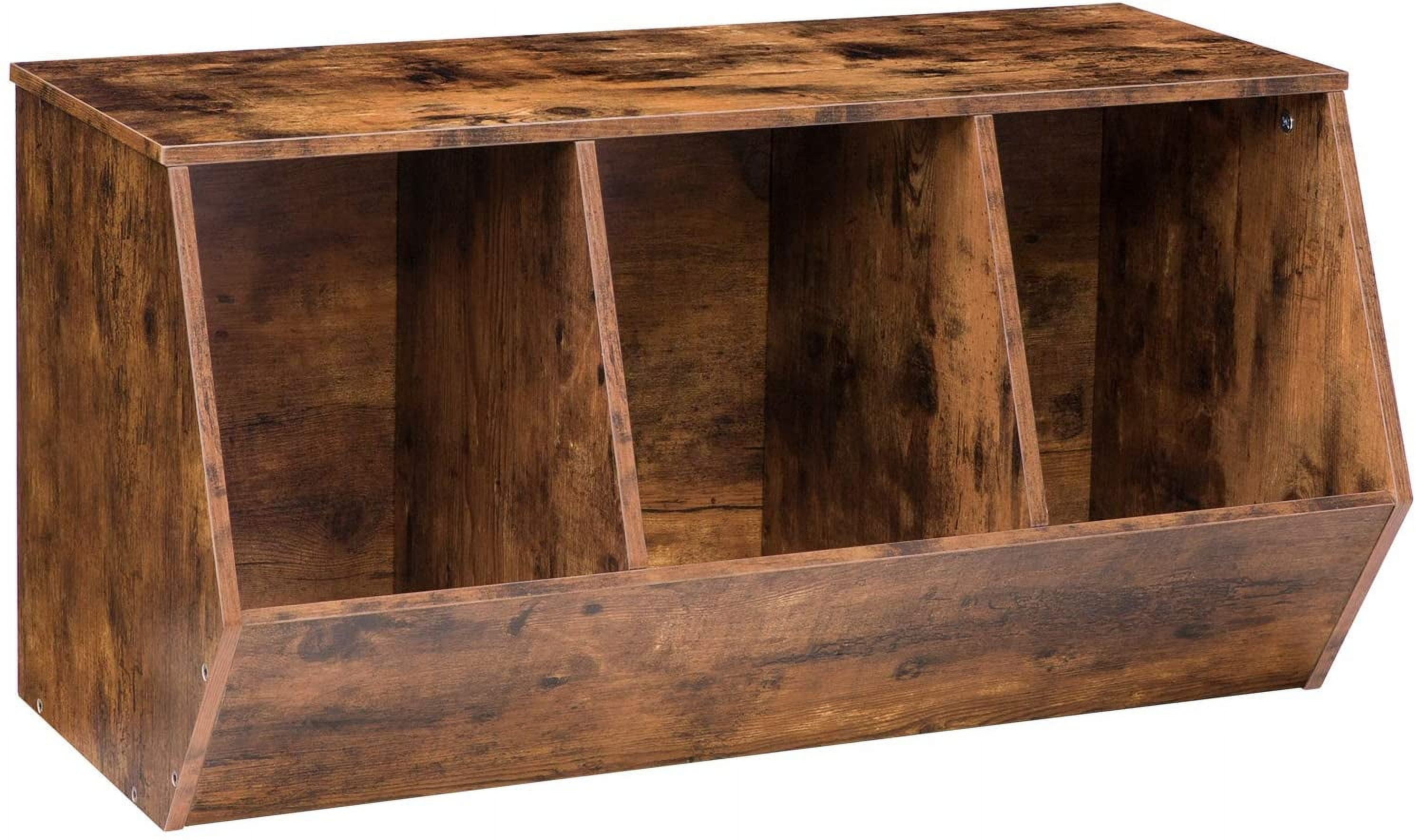 HOOBRO Toy Storage Cubby, Kids Bookshelf, Stackable 3-Bin Toy Storage ...