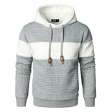 HOOD CREW Men's Waffle-Knit Hoodie, Long Sleeve Sweatshirt with Pockets ...