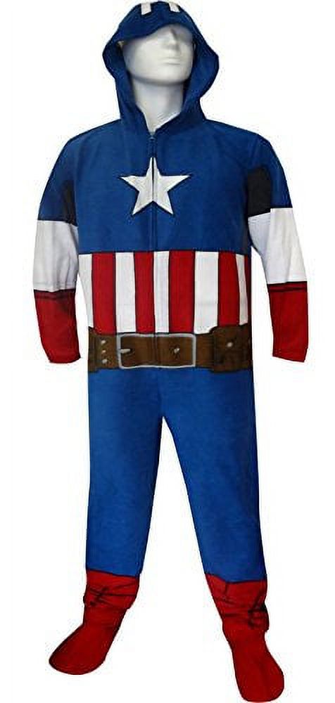 HOODED ONESIE PAJAMA CAPTAIN AMERICA (X LARGE) - Walmart.com