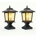 HOODINK 2 Pack Solar Cap Post Lights, Auto Dusk to Dawn , IP44 ...