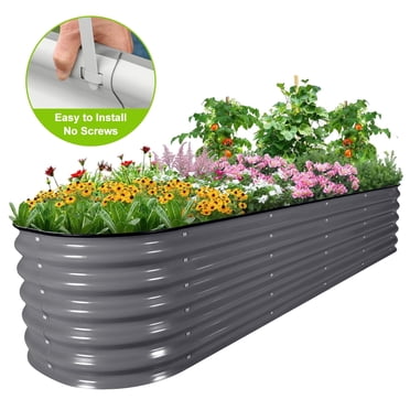 Vego Garden 11" Tall 6 in 1 3.5ftx5ft Modular Metal Raised Planter ...