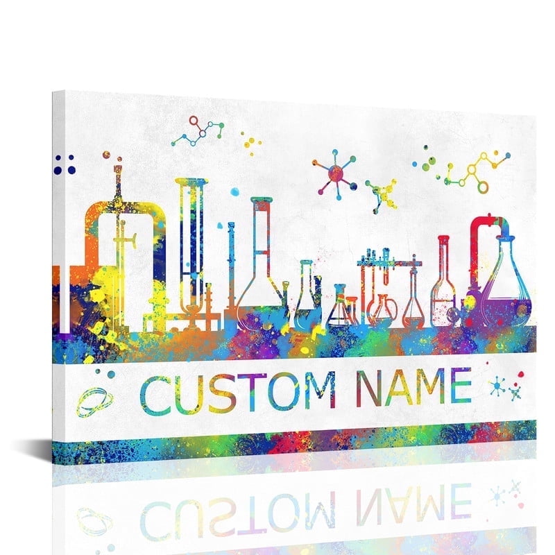 HOOHAA Personalized Science Lab Sign Wall Art Colorful Chemistry ...