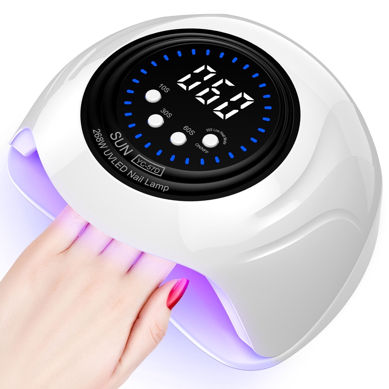 HOOICB UV LED Nail Lamp, 268W Nail Light for Gel Polish, 4 Timers, 57 ...