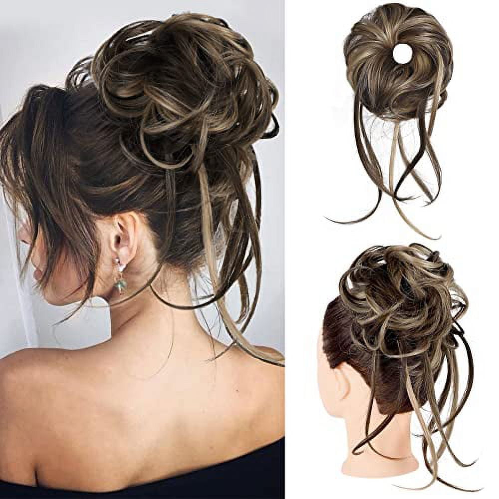HOOJIH Messy Bun Hair Piece, Super Long Tousled Updo Hair Bun ...