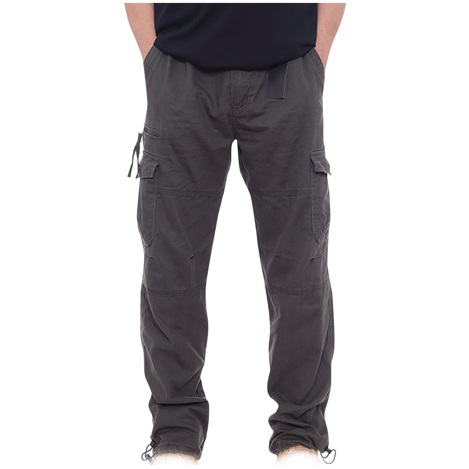 HOOMEUMY Cargo Pants for Men Jogging Cool Pant Elastic Waist Trousers ...