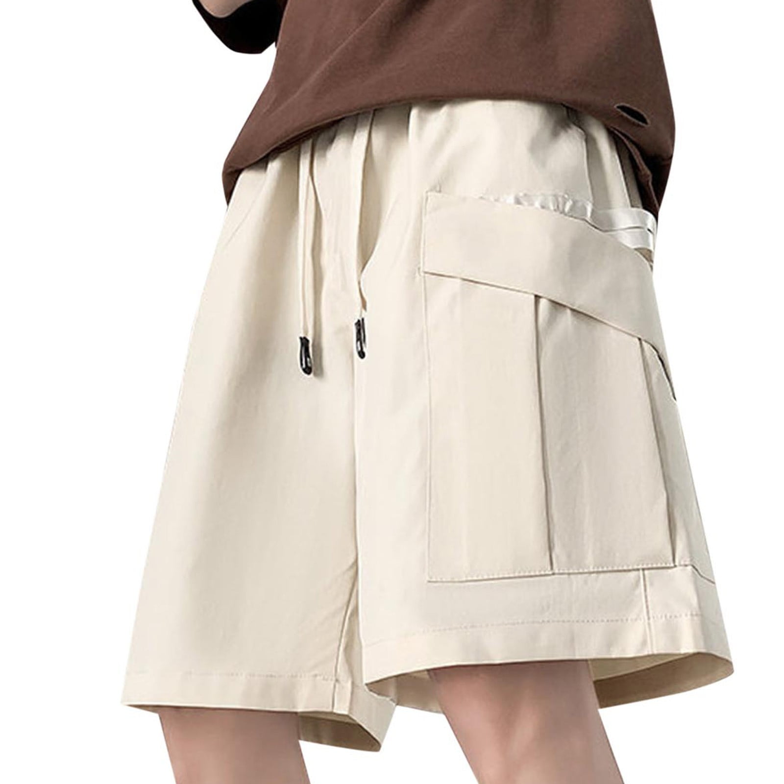 HOOMEUMY Men's Baggy Cargo Shorts with Pockets Streetwear Hip Hop Style ...