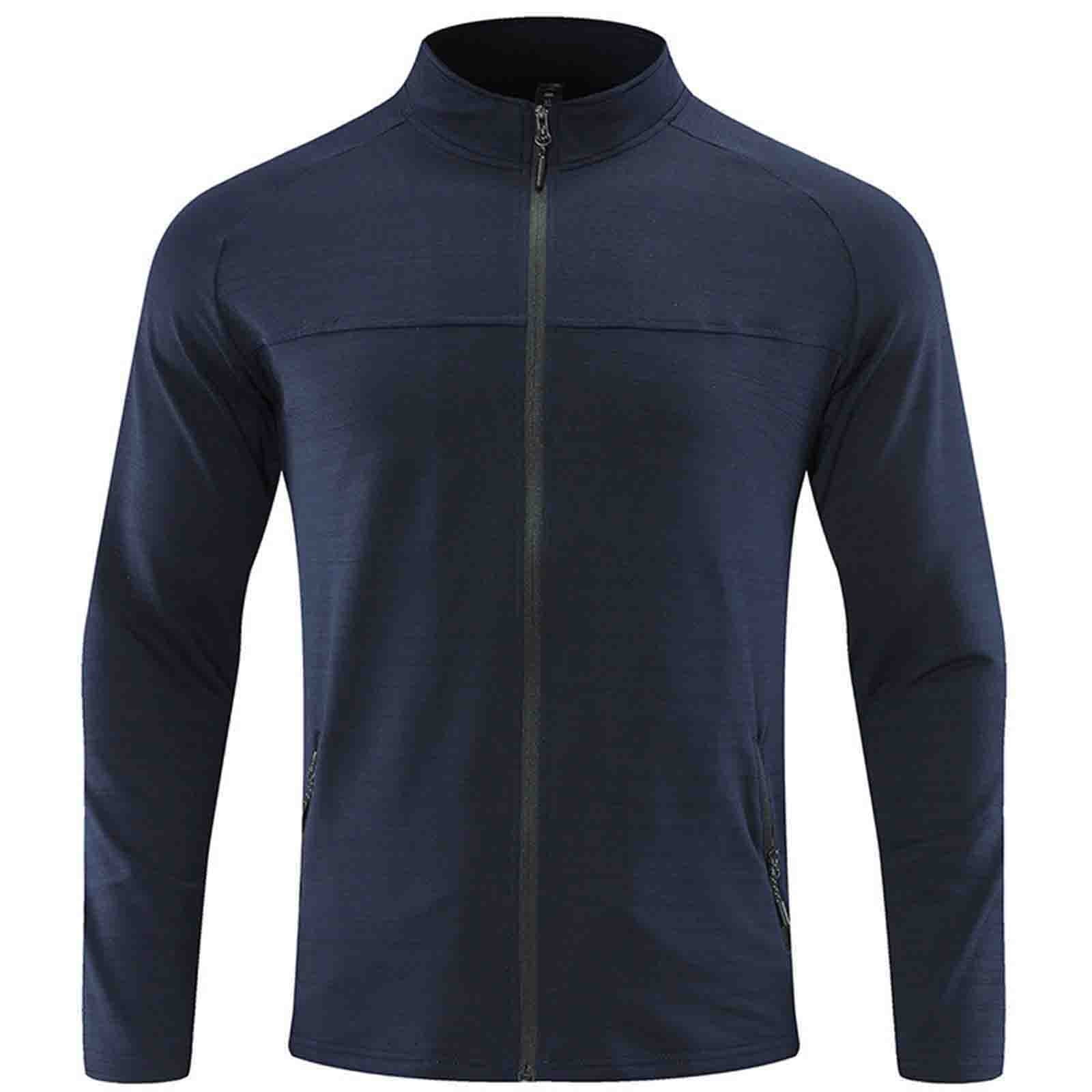 HOOMEUMY Men's Lightweight Running Jacket Full Zip Windproof Breathable ...