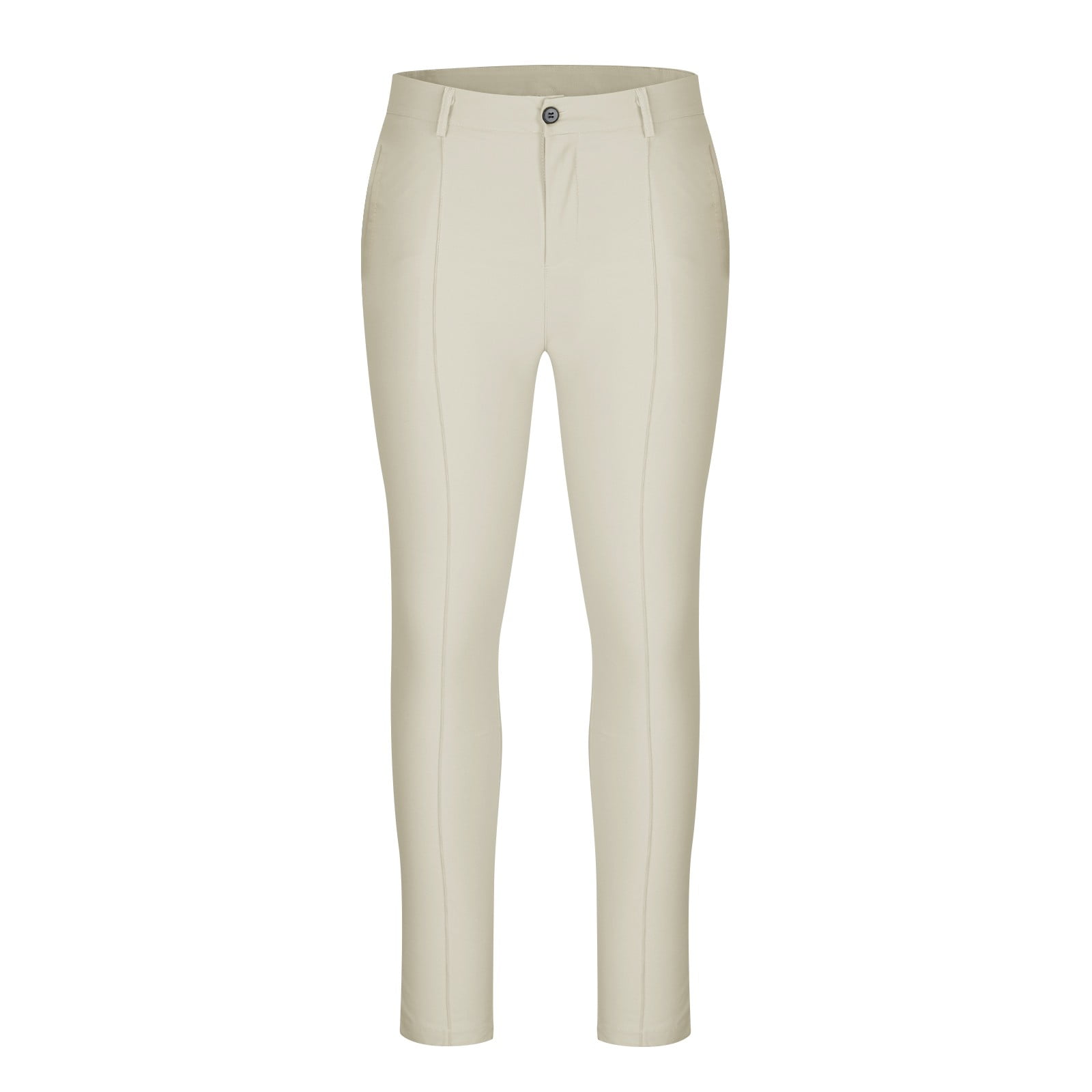 HOOMEUMY Men's Pants High Waist Straight Leg Trousers Elastic Waist ...