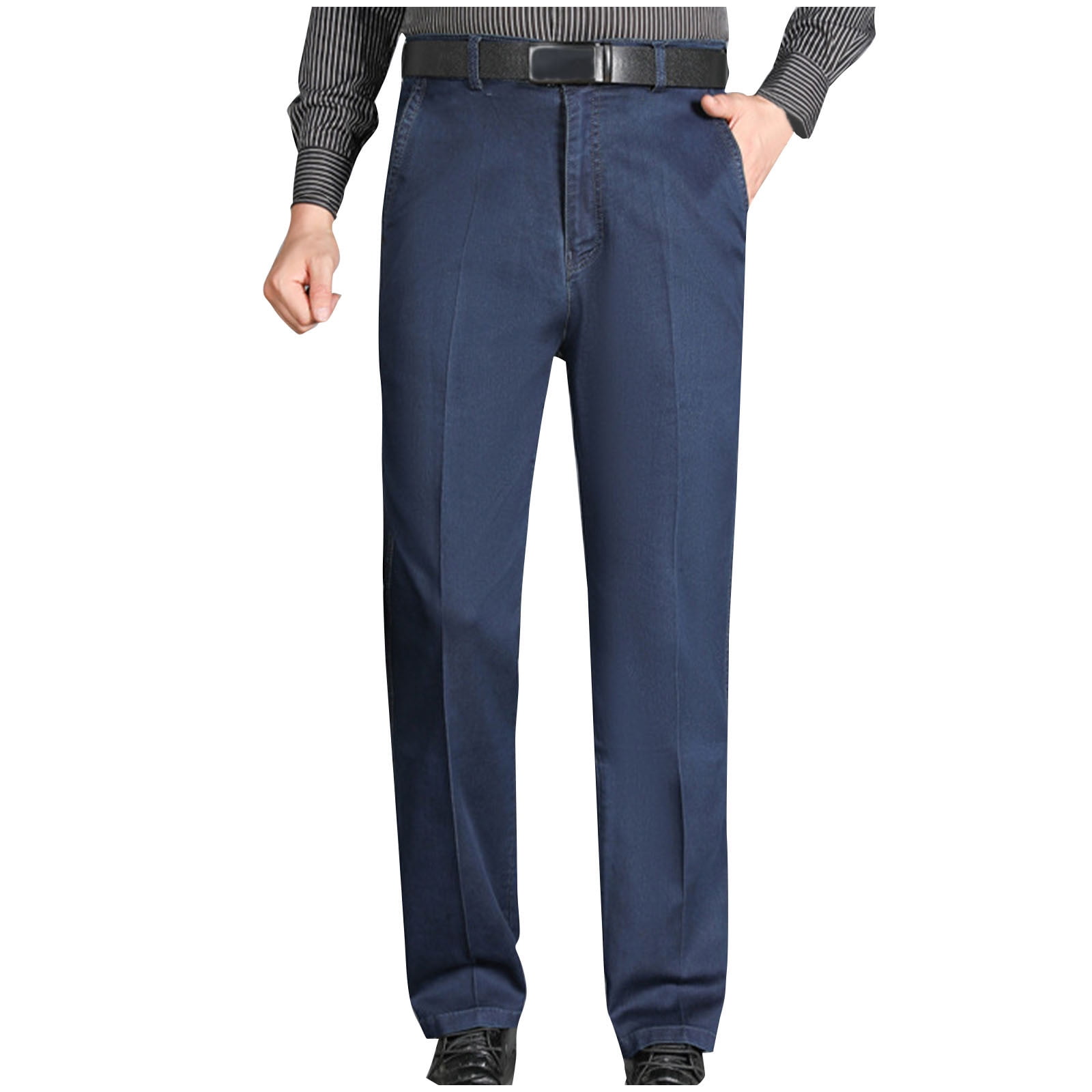 HOOMEUMY Men's Straight Leg Jeans Vintage Denim Pants Slim Fit Western ...