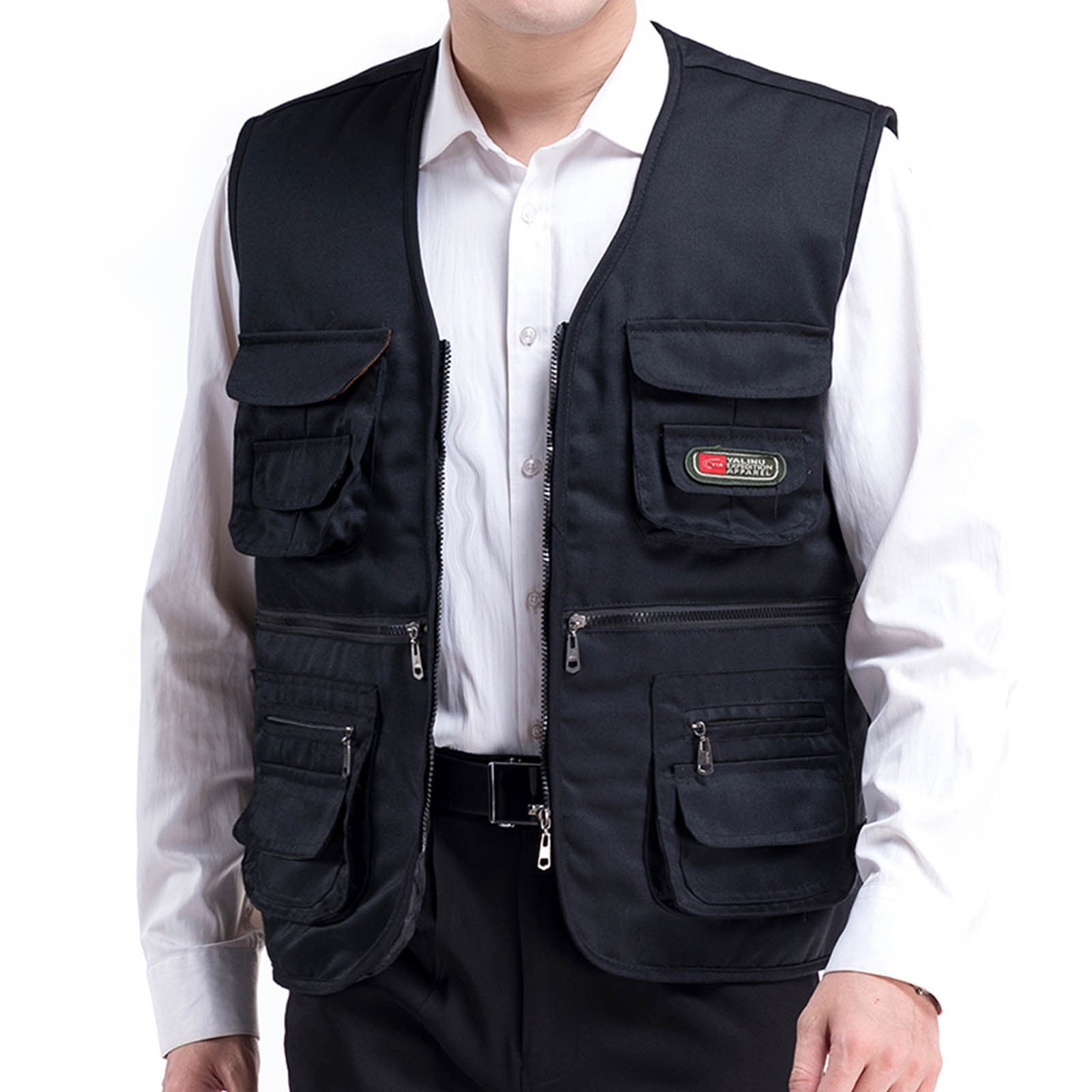 HOOMEUMY Men's Utility Vest Multi Pocket Outdoor Cargo Vest Fishing ...
