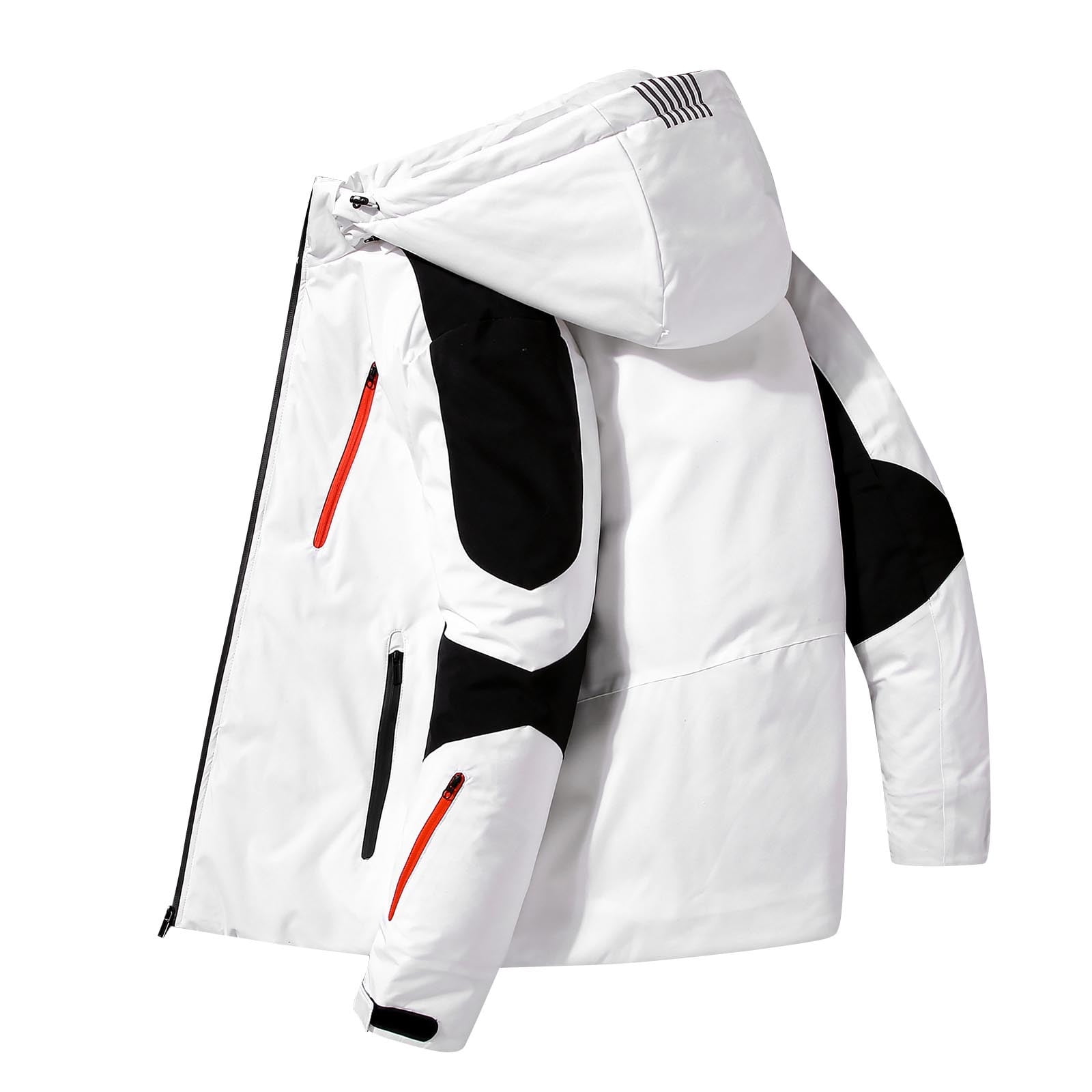 HOOMEUMY Men's Winter Jacket Warm Thick Padded Hooded Waterproof ...