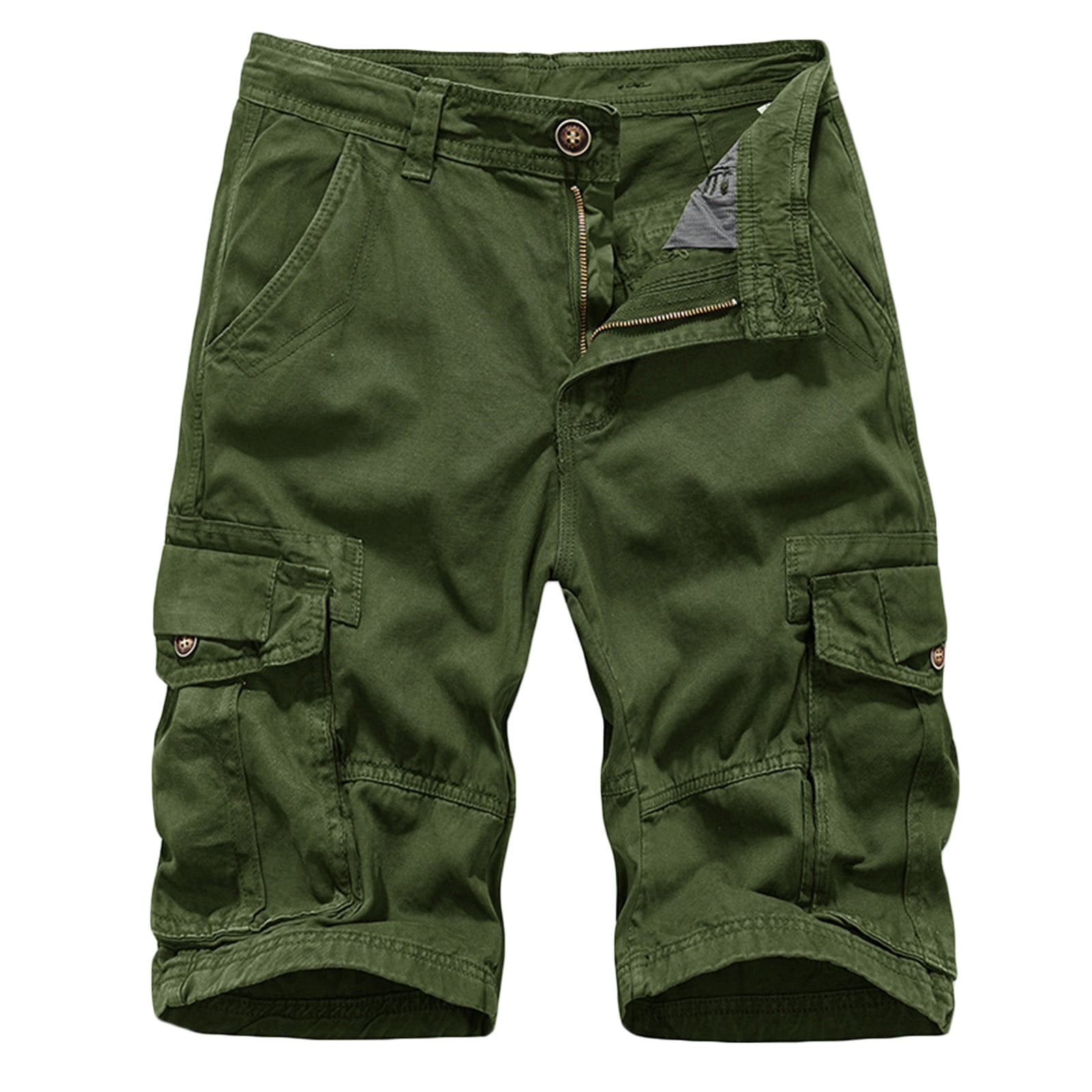 HOOMEUMY Mens Cargo Shorts Knee Length Hiking Shorts with Pockets ...