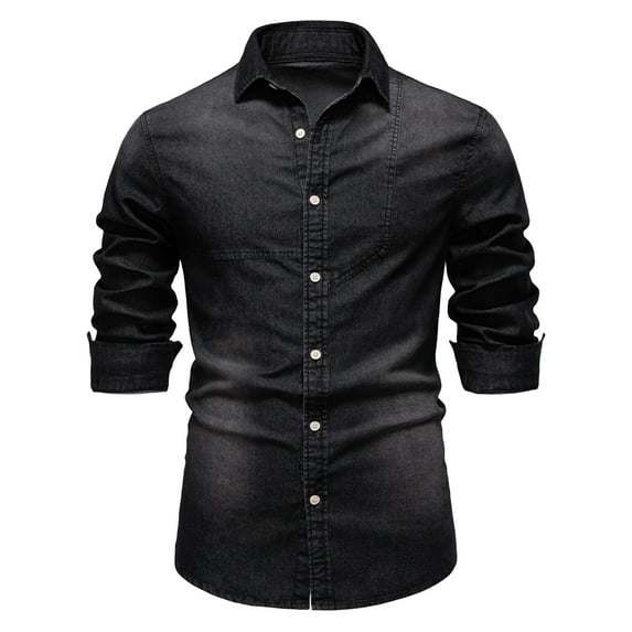 HOOMEUMY Mens Dress Shirt Solid Color Comfy V-Neck Lightweight Spring ...
