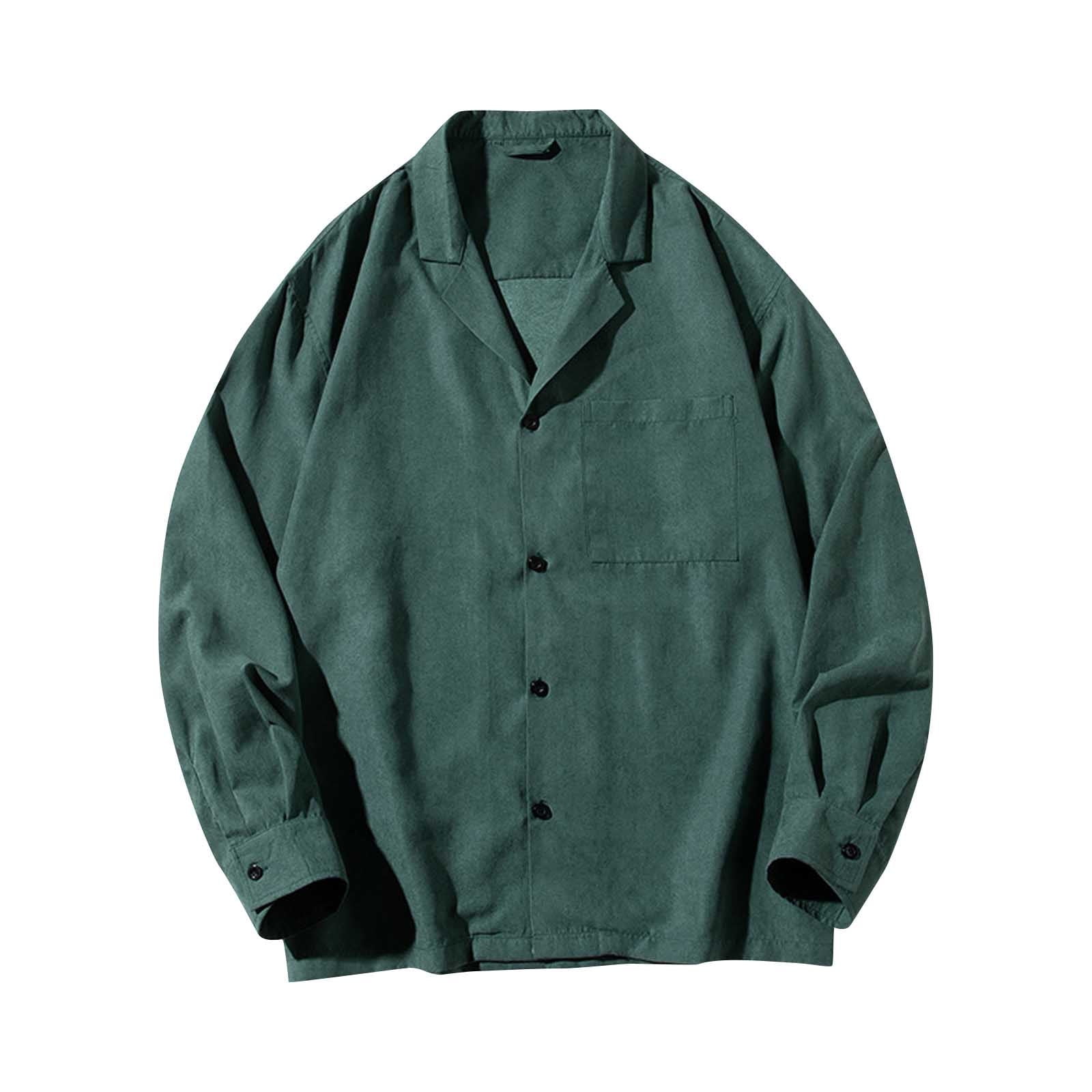 HOOMEUMY Mens Snap Shirt Jacket Deals Long Sleeve Clothes Fashion 2024 ...