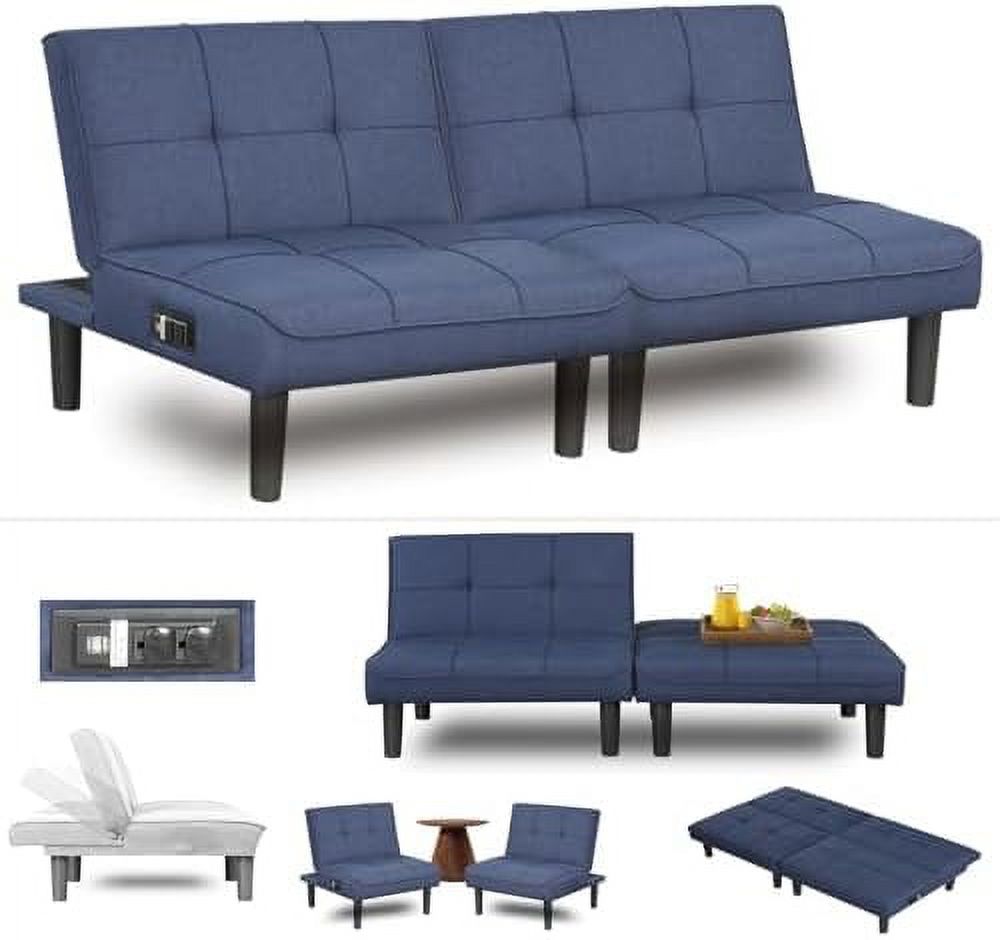 HOOMHIBIU 3-in-1 Convertible Futon Sofa Bed Twin Loveseat Futon Couch ...