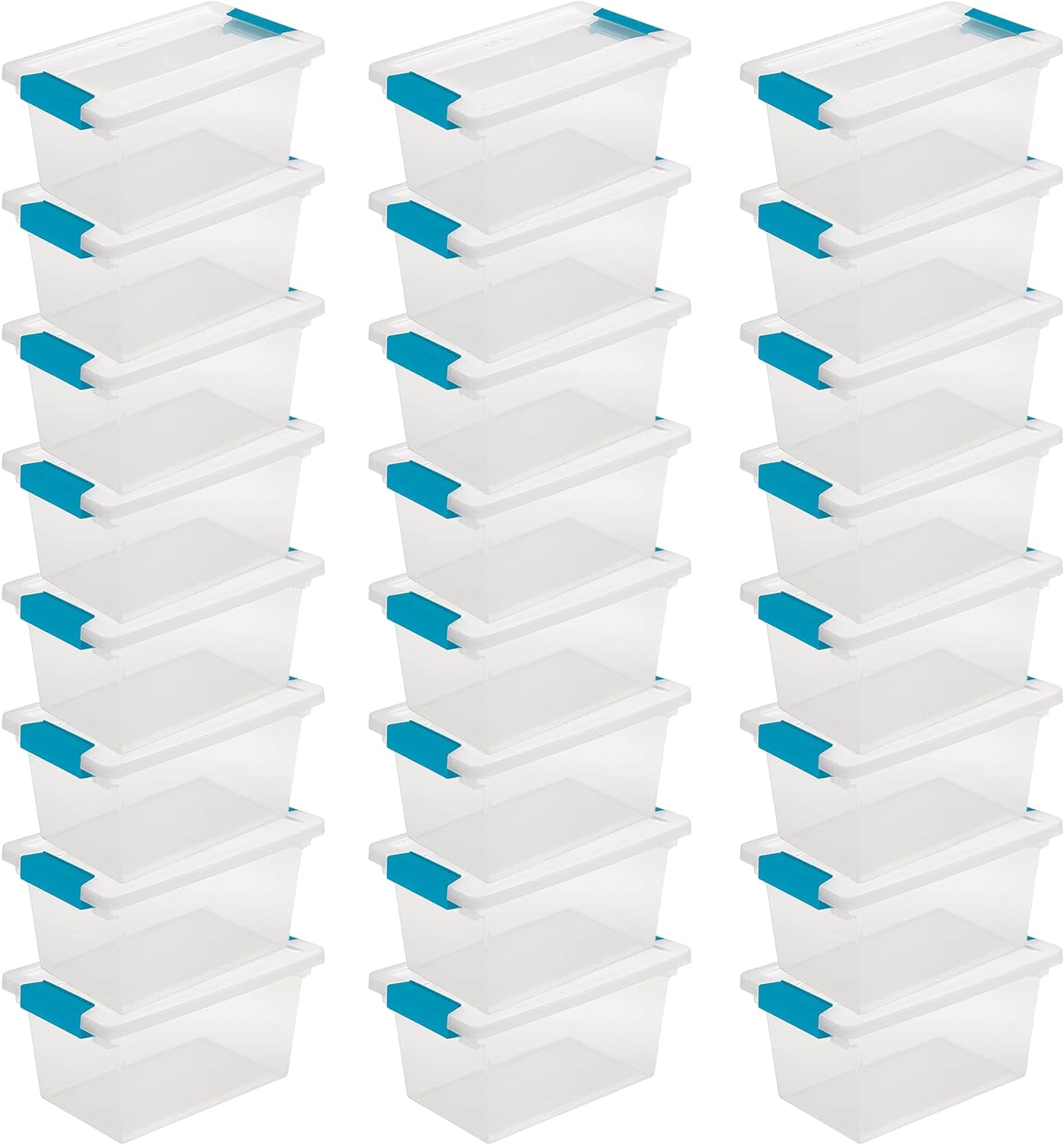 HOOMHIBIU Plastic Medium Clip Stacking Box Container with Latching Lid ...