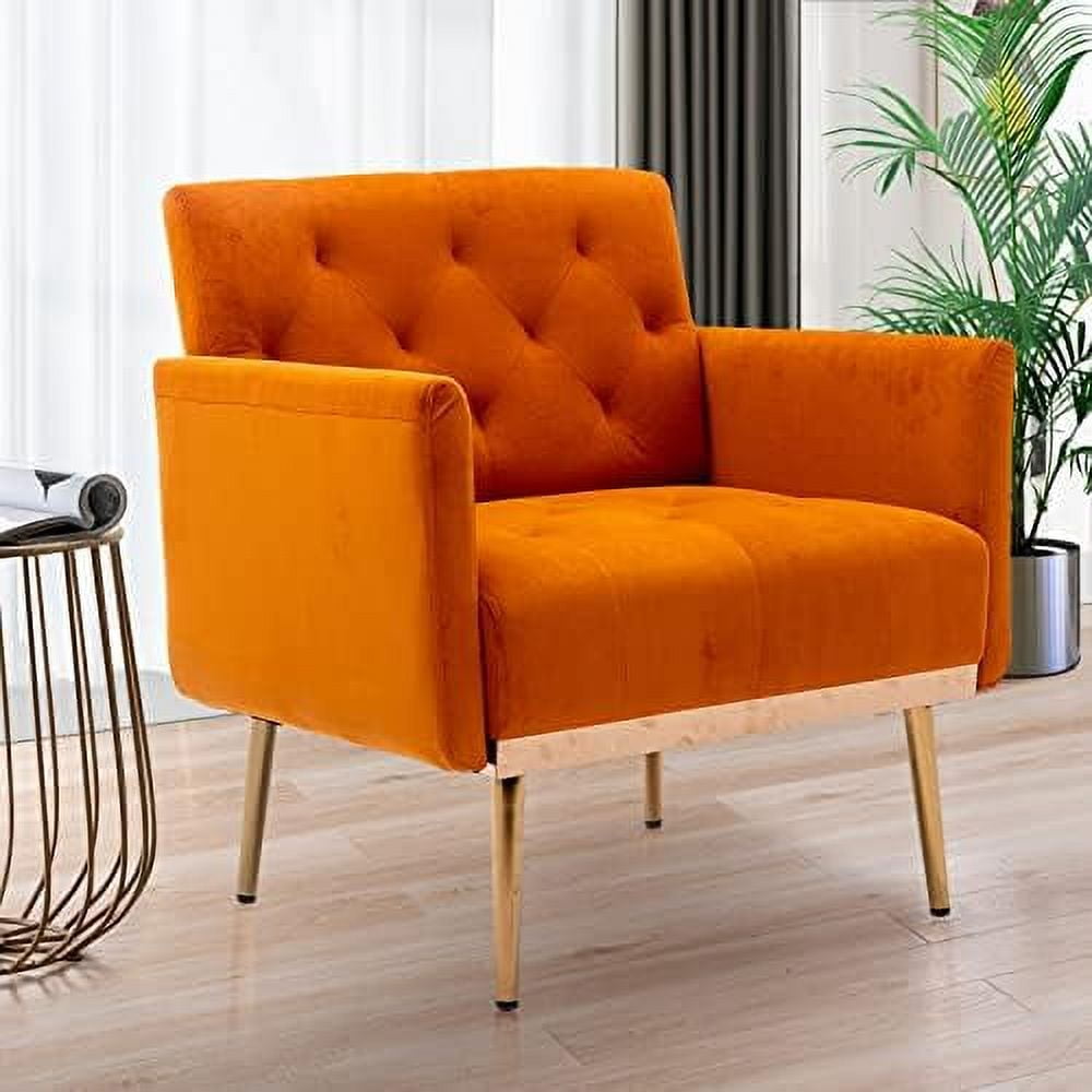 HOOMHIBIU Tufted Accent Chair Leisure Single Sofa with Rose Golden Feet ...