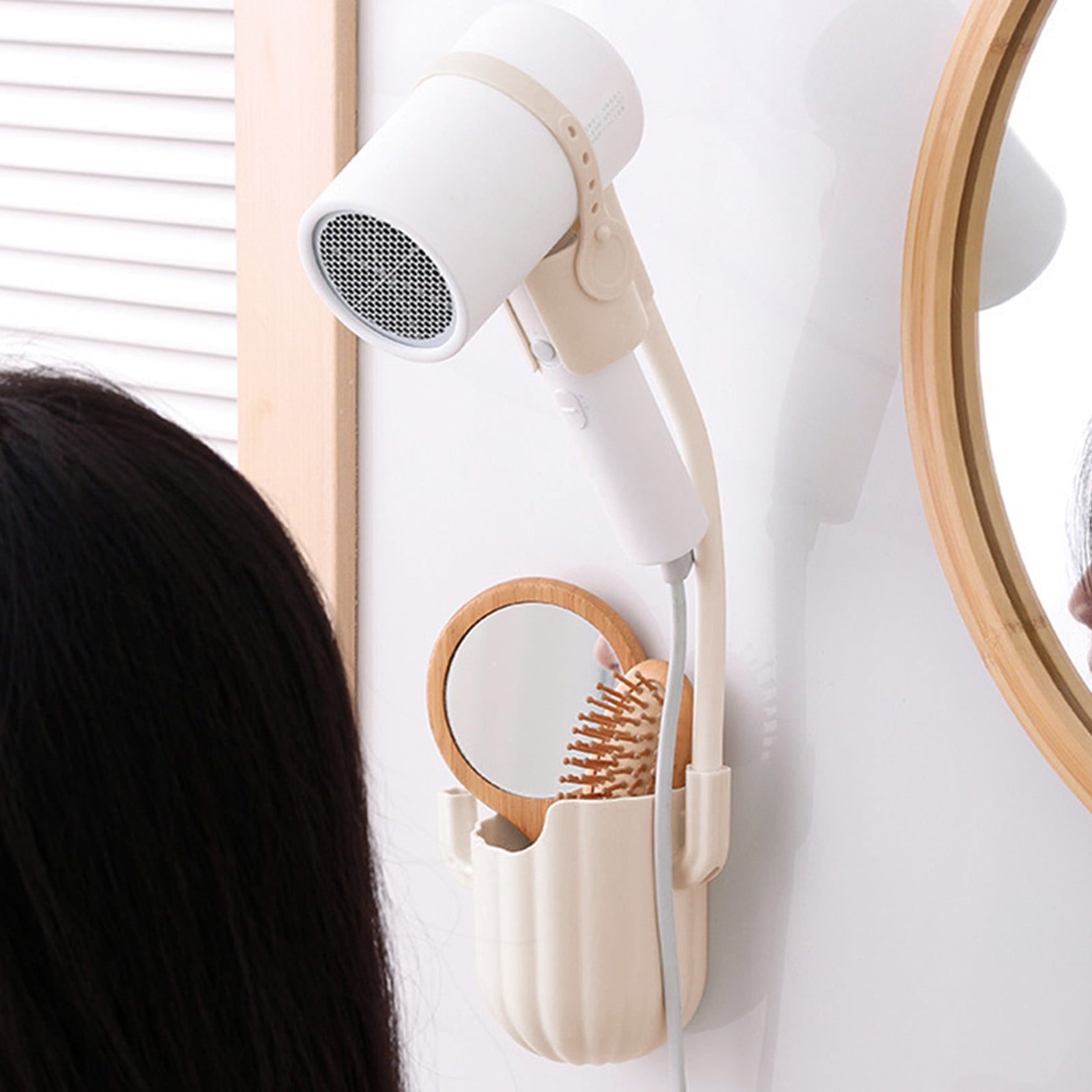 HOOMY Hair Dryer Stand Holder Wall Mounted, New Upgrade Punching Or ...