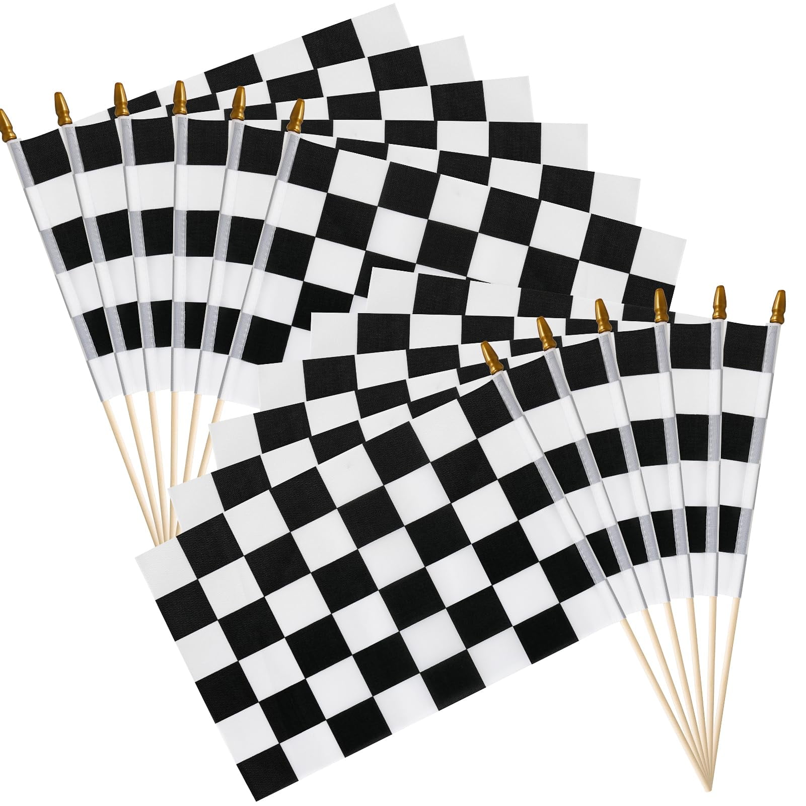 HOOSUN 12 Pack CORNET Checkered Flags On Sticks,12"x8" Flags Race Car ...