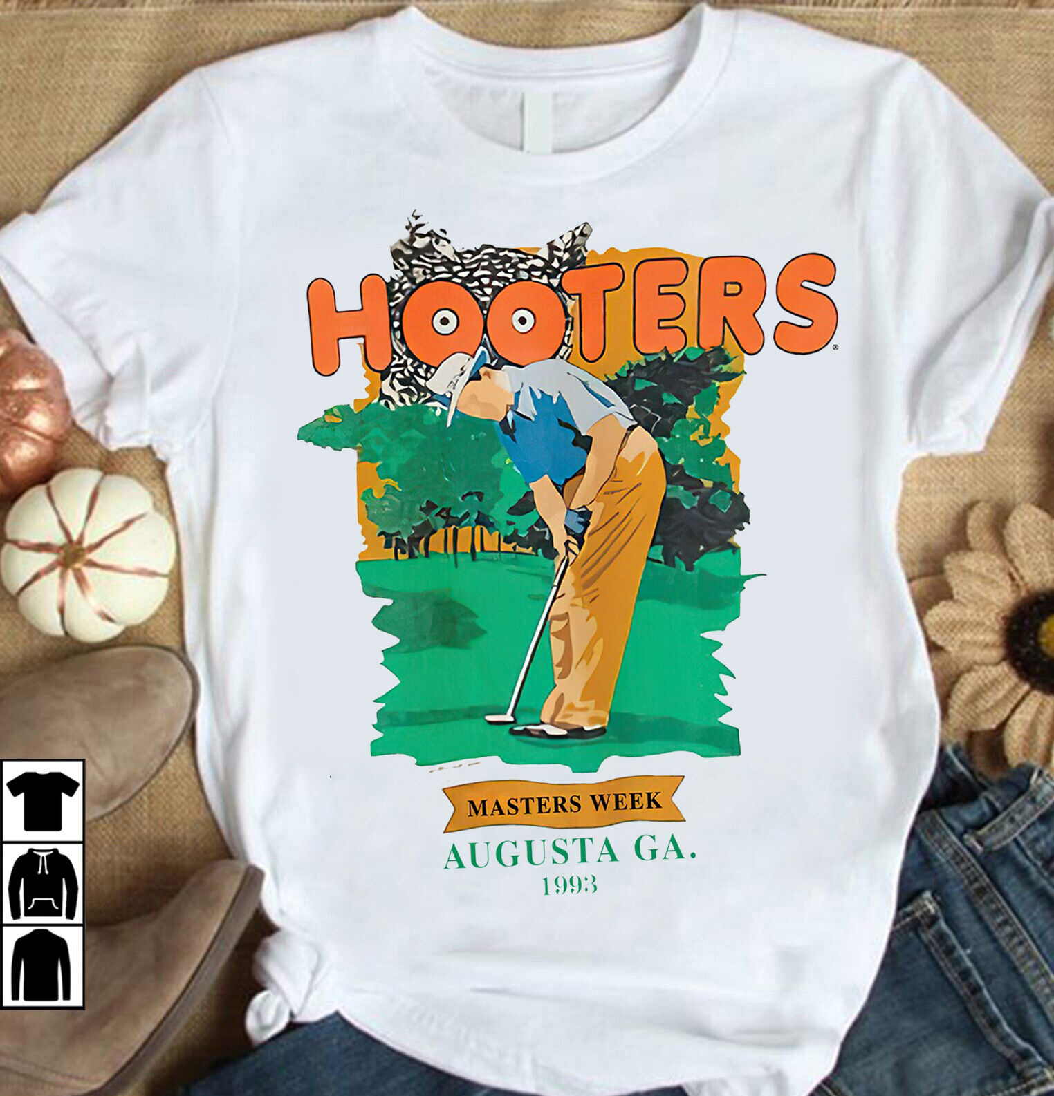 HOOTERS Masters Week 1993 Vintage Hooters Golf Shirt S-3XL - Walmart.com