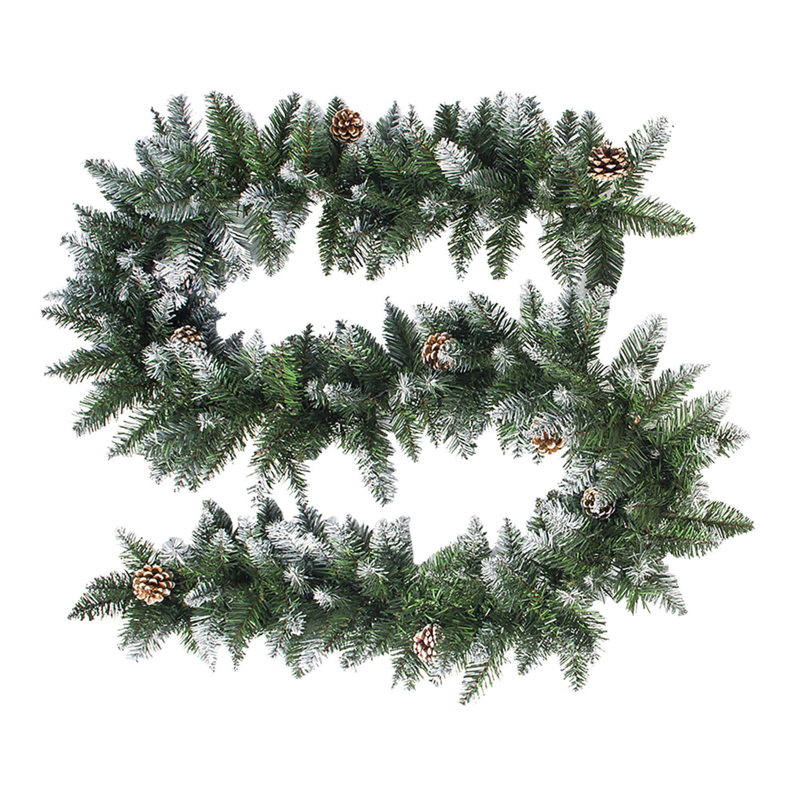 HOOUDO Rattan Clearance Wreath Christmas Garland Snow Flocked Garlands ...