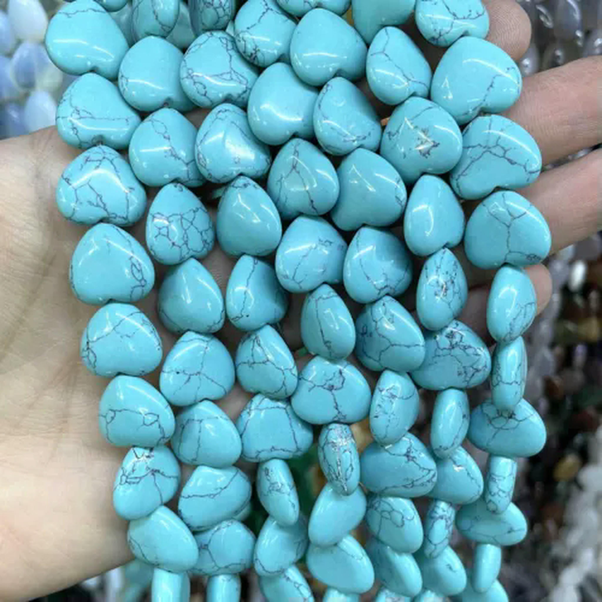 HOOUN 10-20mm Natural Heart Shape Agates Quartz Loose Spacer Beads for ...