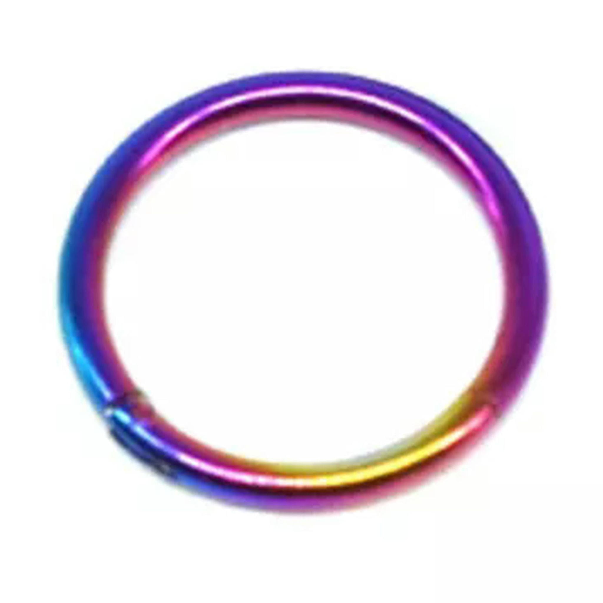 HOOUN 100% Titanium Hinged Segment Ring Hoop Ear Lip Nose Piercing Septum Cliker-Rainbow-12 mm ...