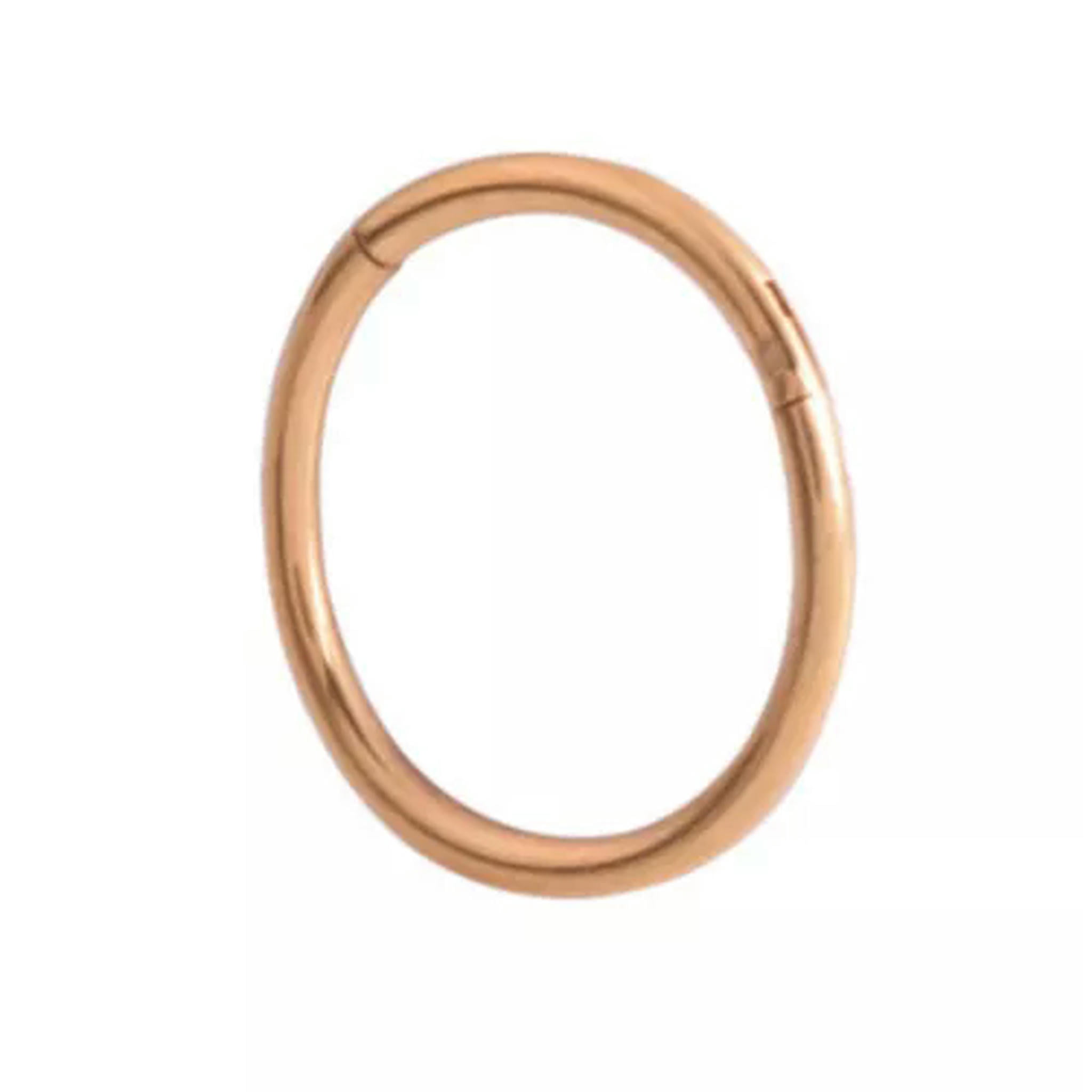 HOOUN 100% Titanium Hinged Segment Ring Hoop Ear Lip Nose Piercing Septum Cliker-Rose Gold-12 mm ...