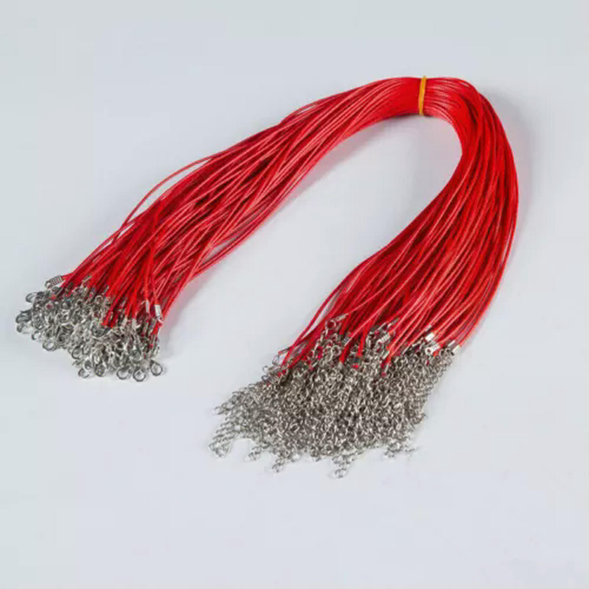 HOOUN 100pcs Mixed Color Wax Rope Necklace Pendants DIY String Rope ...