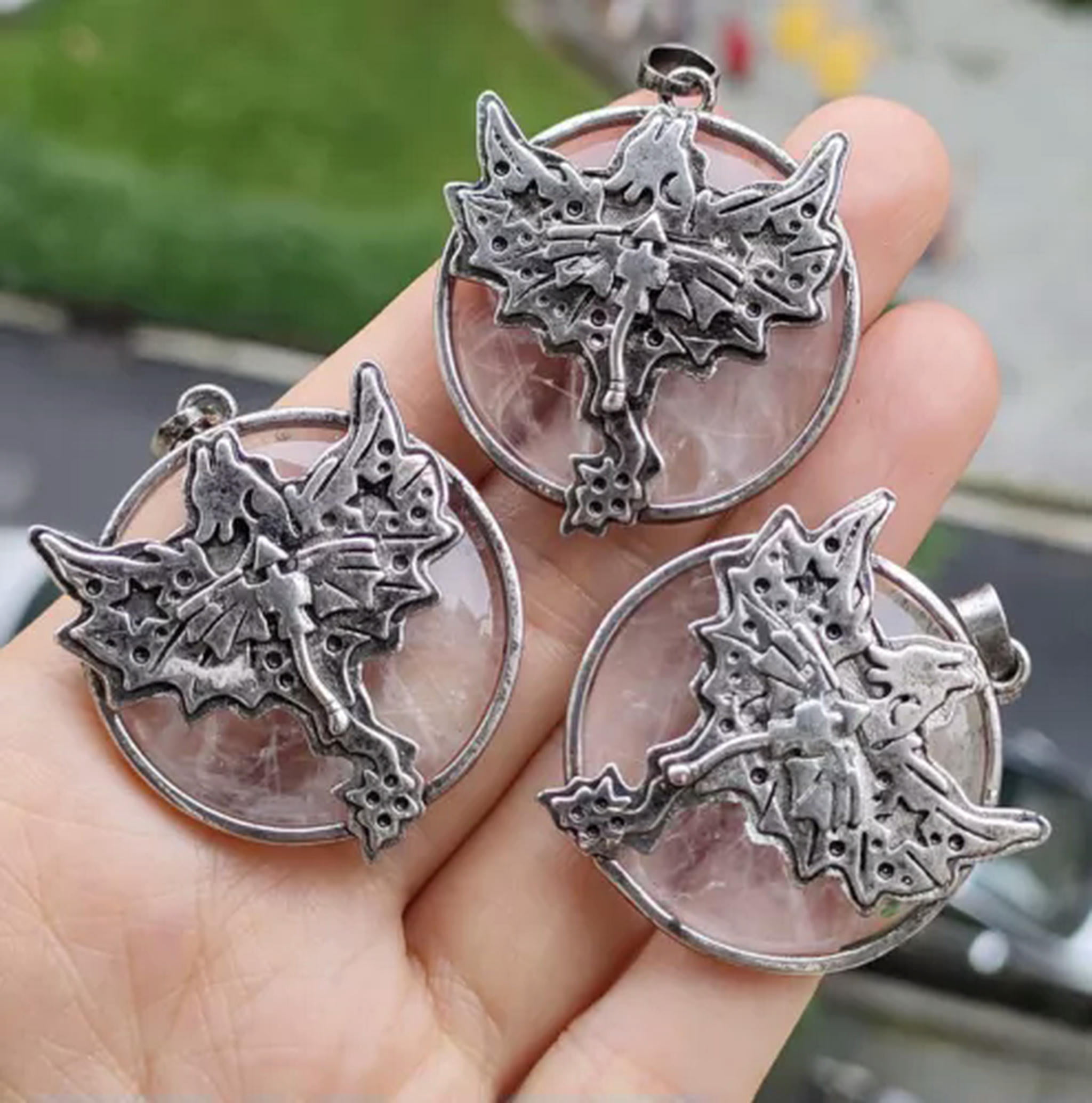 HOOUN 10pcs Rock Quartz Gems wyvern wivern Pendants Magic Reiki Healing Amulet - Walmart.com