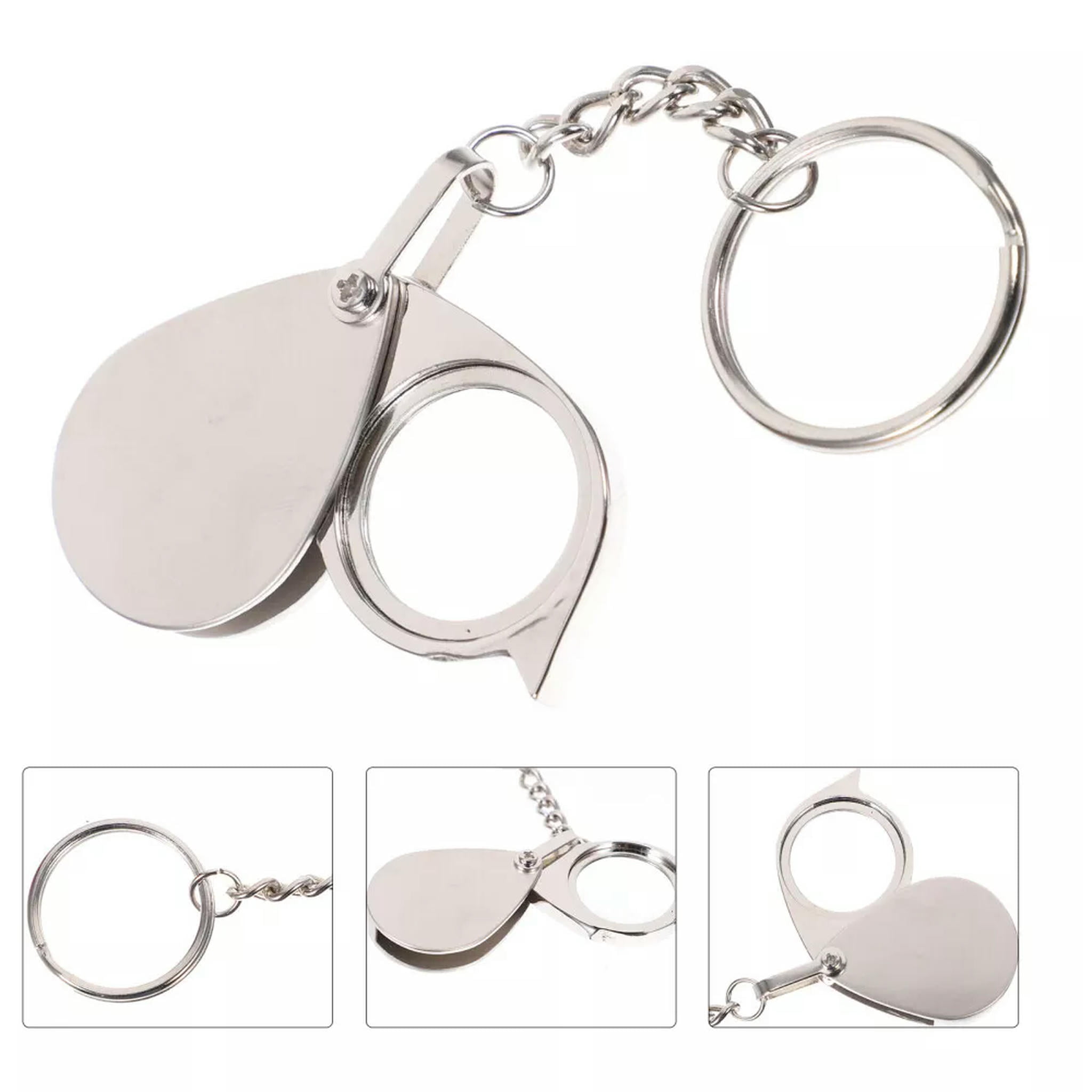 HOOUN 10x Hand Lens Pocket Magnifier 20x Keyring Portable Keychain ...