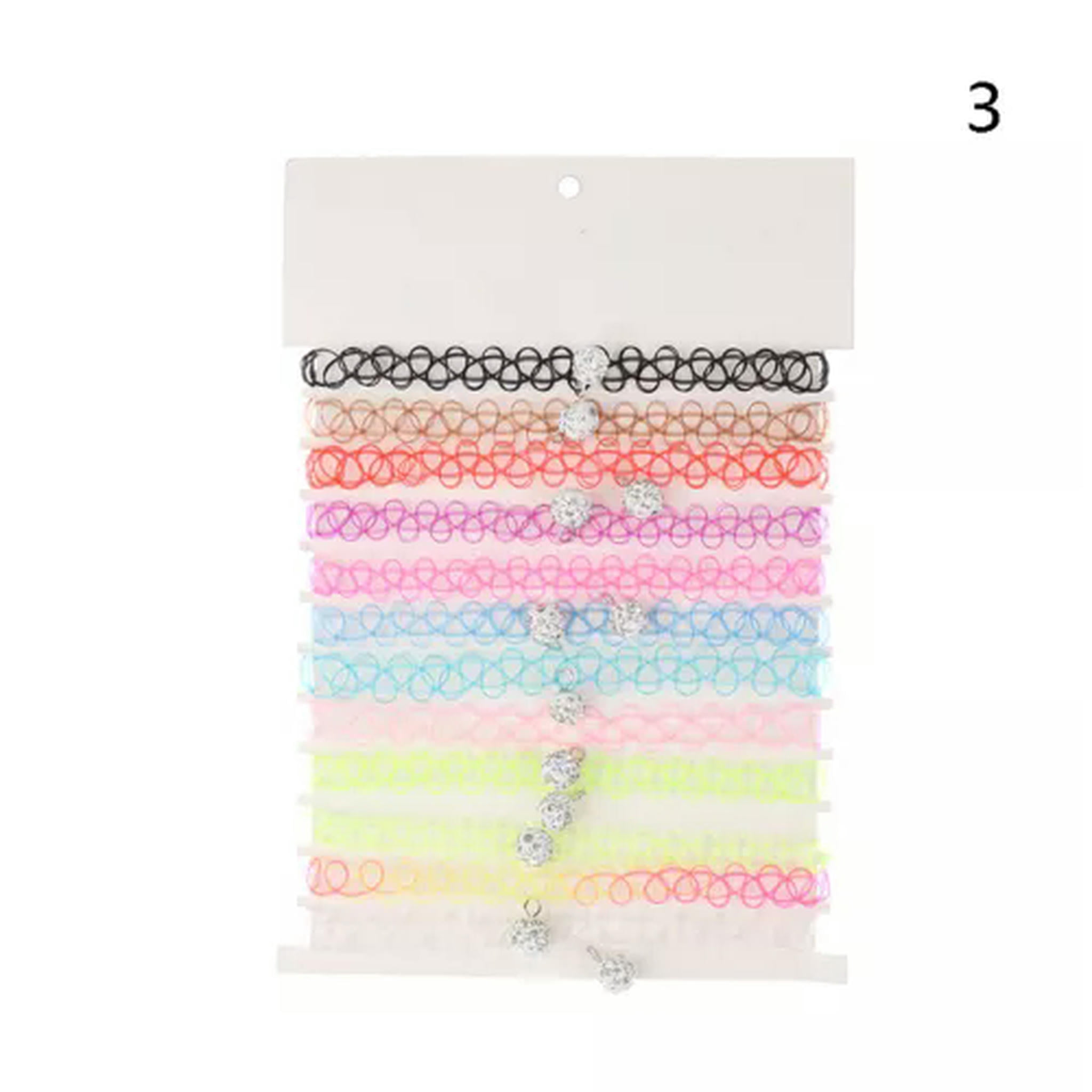 HOOUN 12pcs/set Tattoo Fishline Chokers Necklace Stretch Elastic Hollow ...