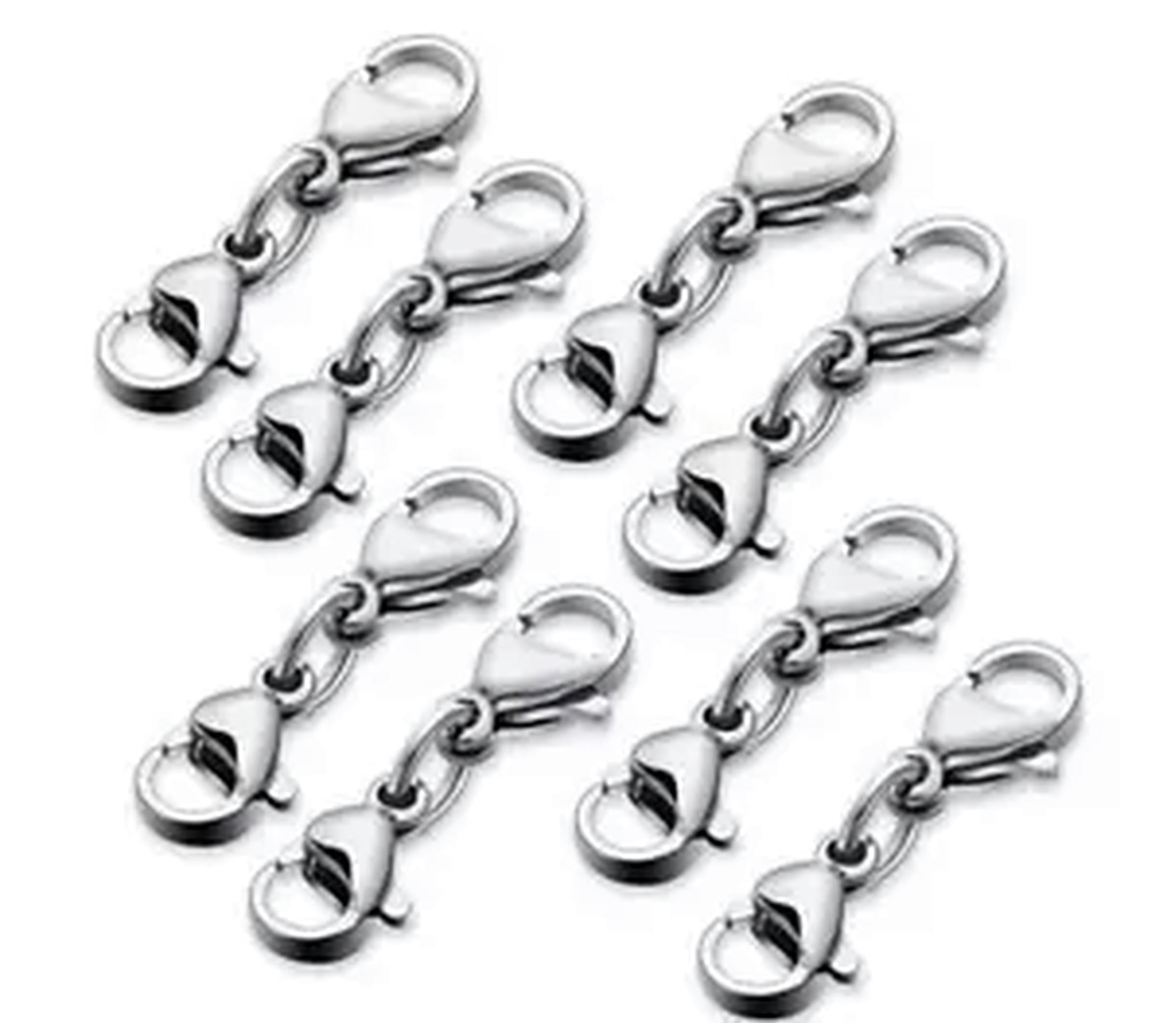 HOOUN 12set Double Lobster Clasp Connector Jump Rings Extender Necklace ...