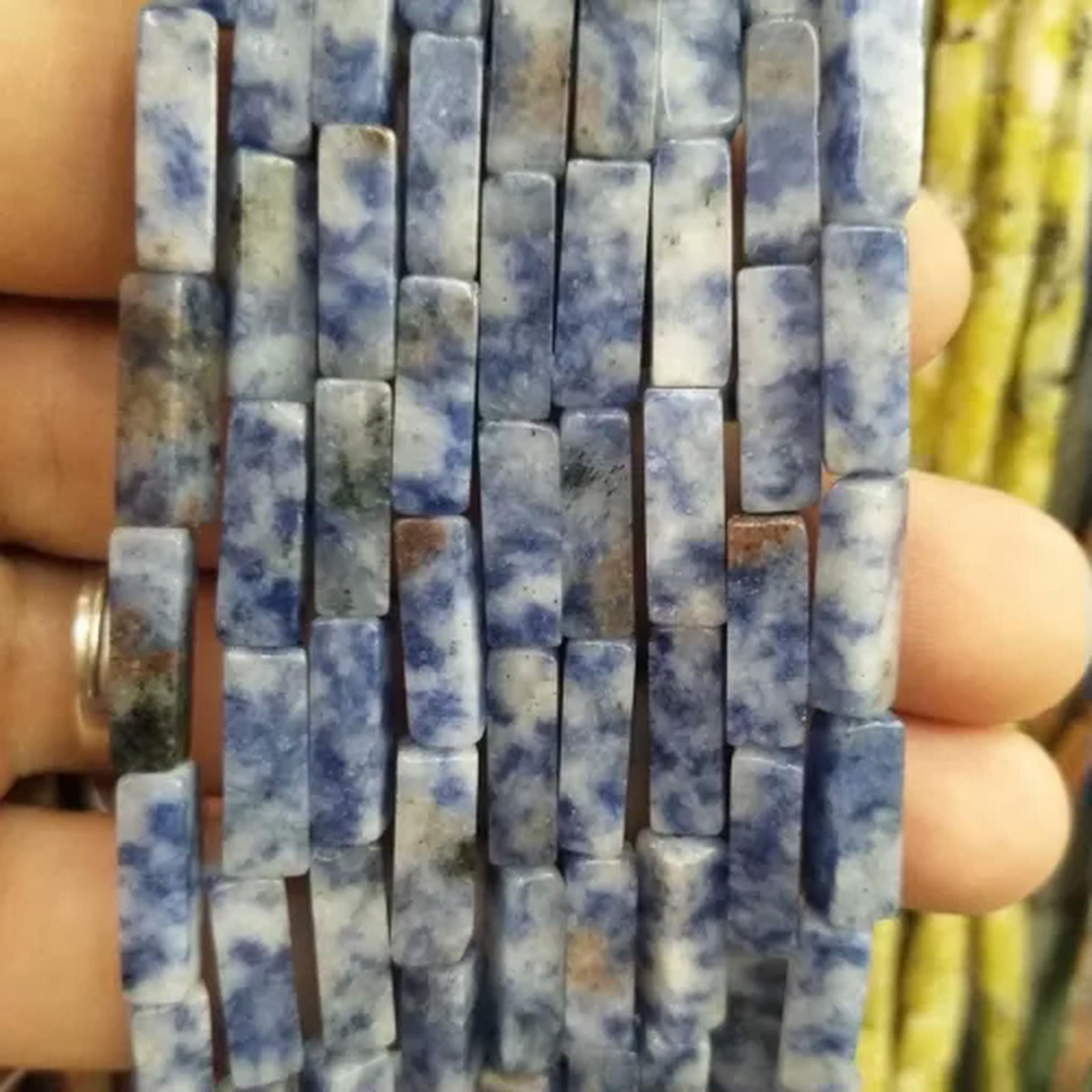 HOOUN 13x4mm Natural GemStone Rectangle Tube Loose Beads for Jewelry ...