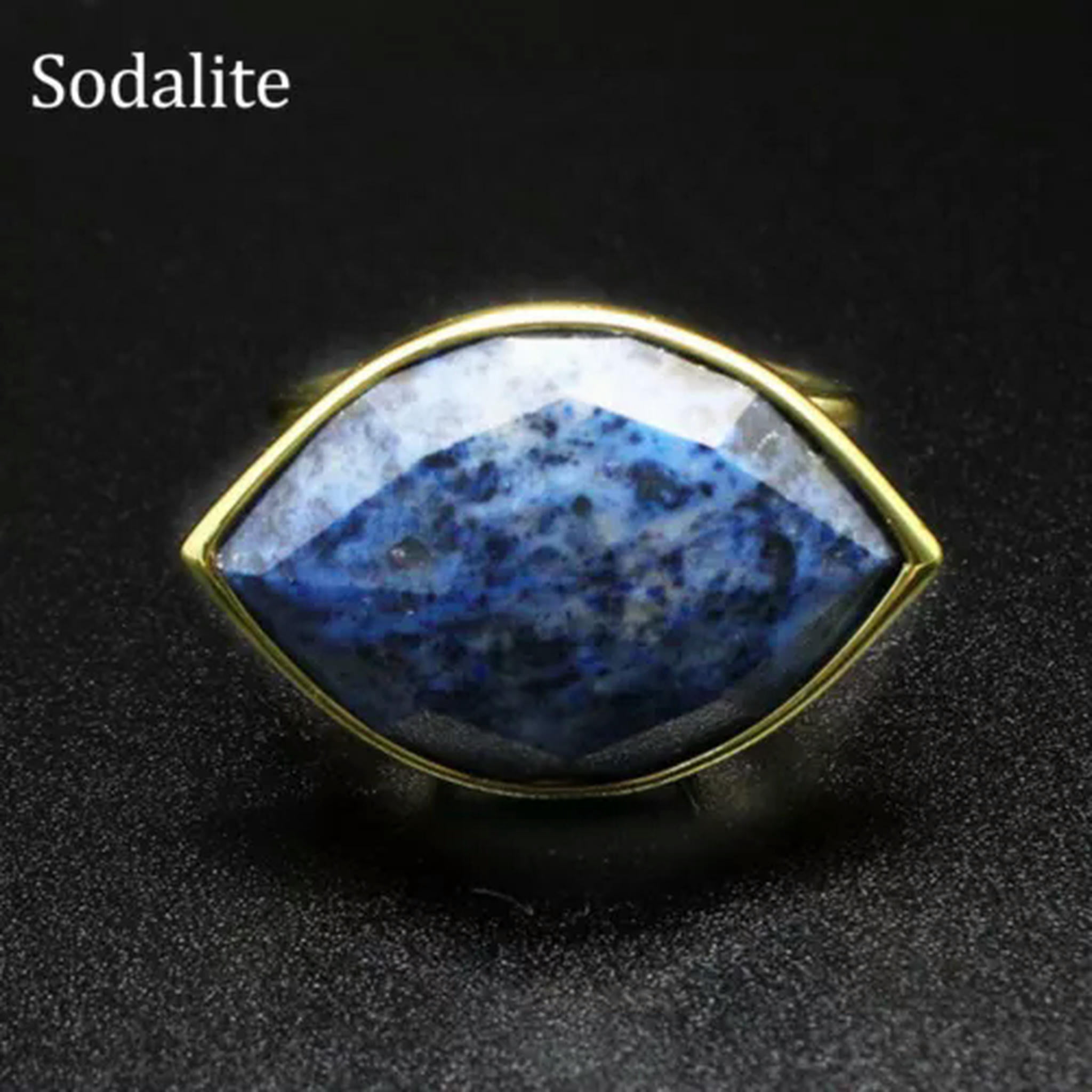 HOOUN 1pc Eye of Horus Oval Faceted Crystal Ra Ring Egyptian Symbol ...